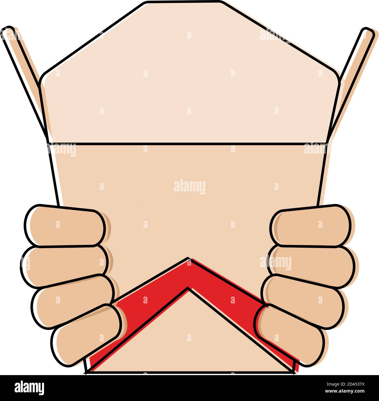 Isolated bend box activity home with hands icon- Vector Stock Vector ...