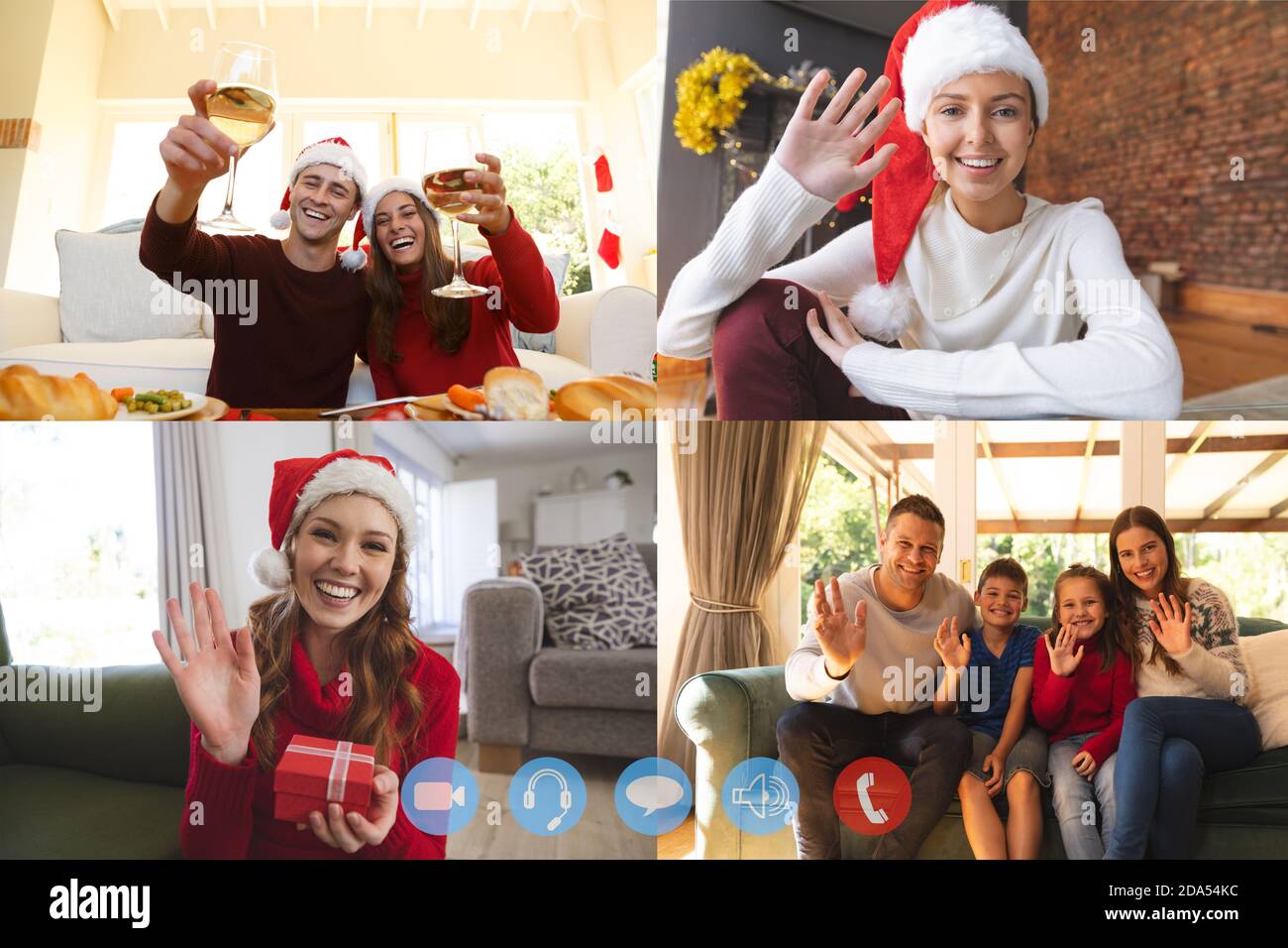 Family waving screen hi-res stock photography and images - Alamy