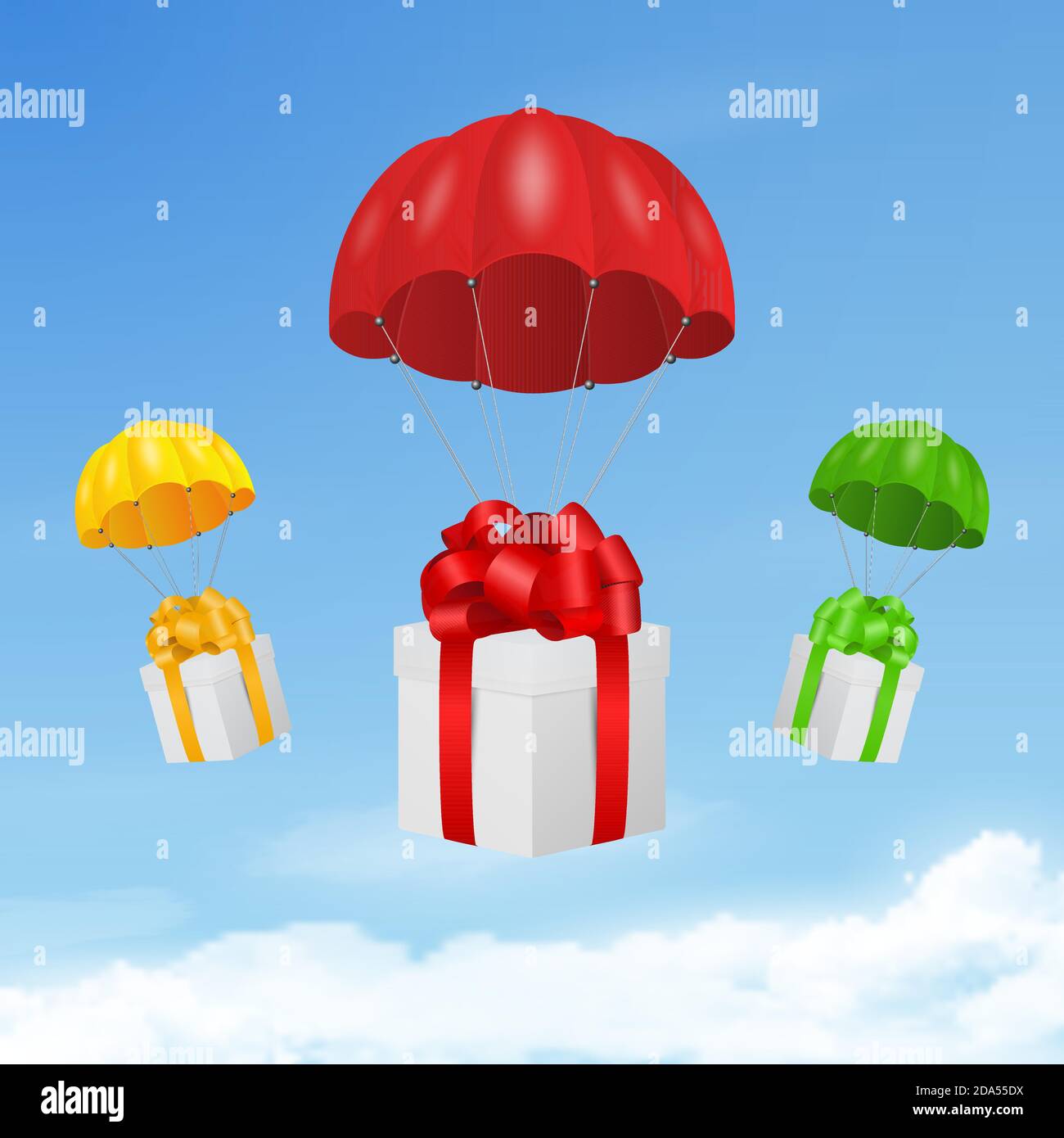 Parachutes view Stock Vector Images - Alamy