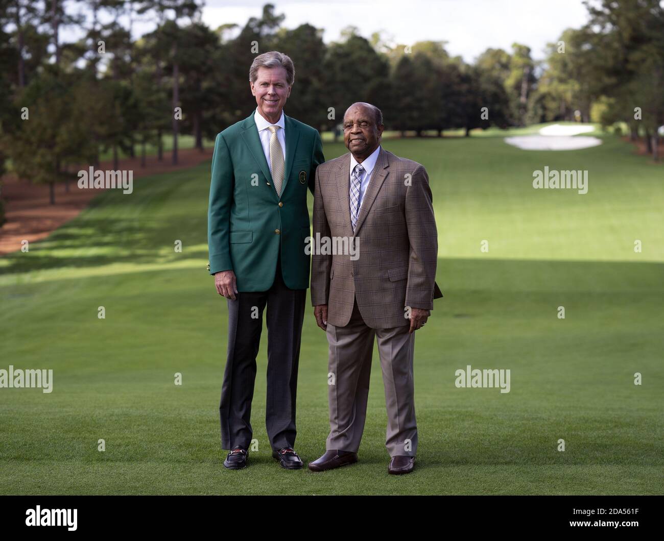 Fred Ridley (L), Chairman of Augusta National Golf Club, poses with Lee ...