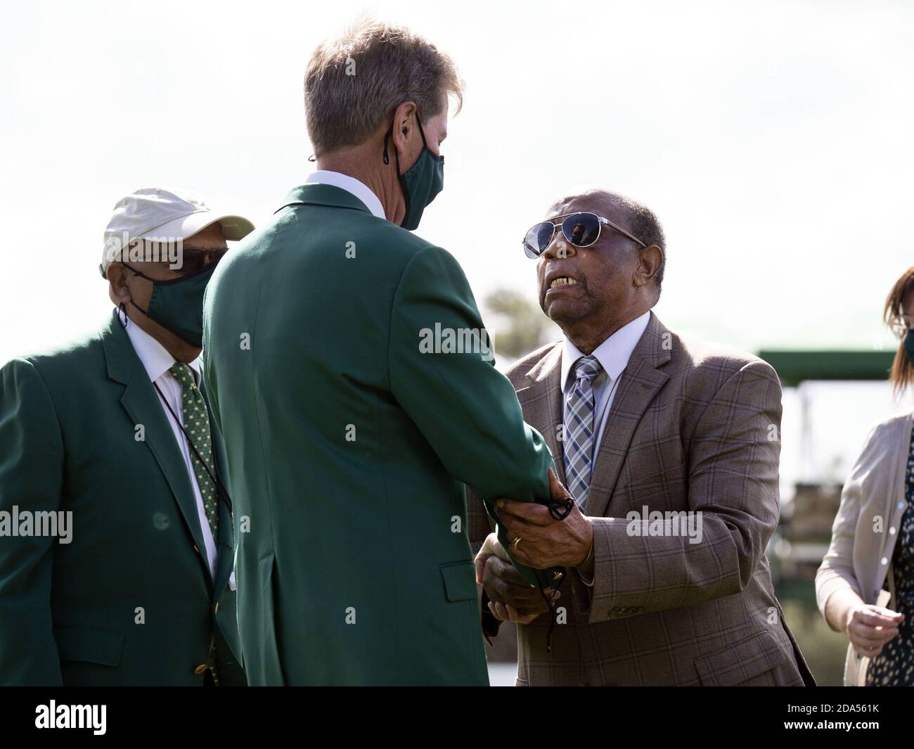 Fred Ridley, Chairman of Augusta National Golf Club, shakes hands with ...