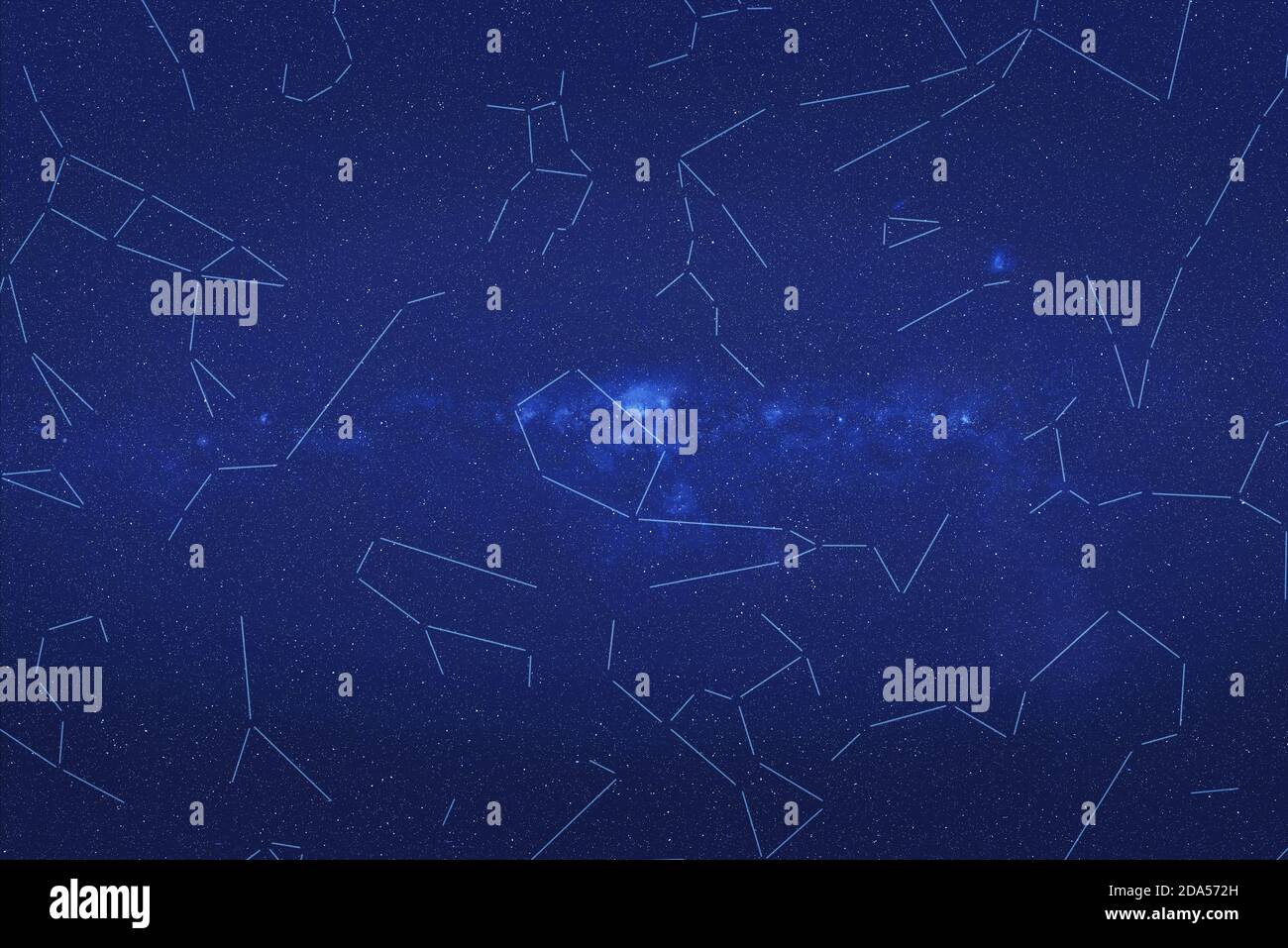 Illustration of constellations in outer space. Constellatios on the ...