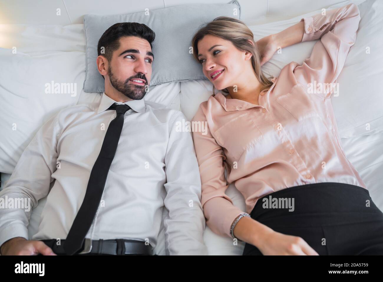 Two business people taking a break from work Stock Photo - Alamy