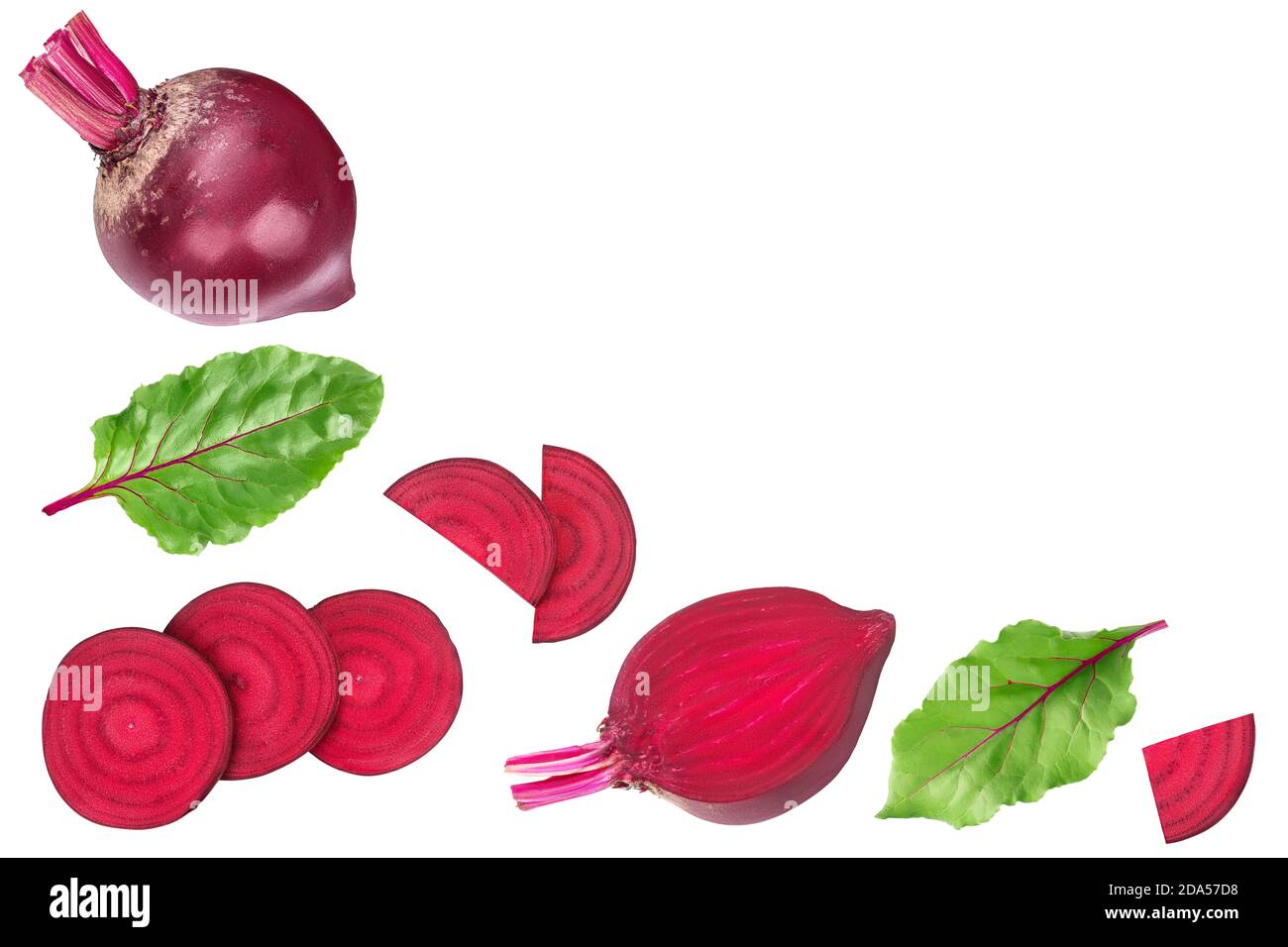beetroot slices isolated on white background with clipping path . Top ...