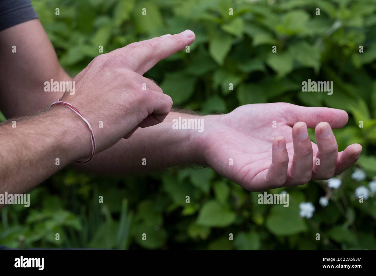 Close up of hands touching, EFT tapping therapy technique Stock Photo ...