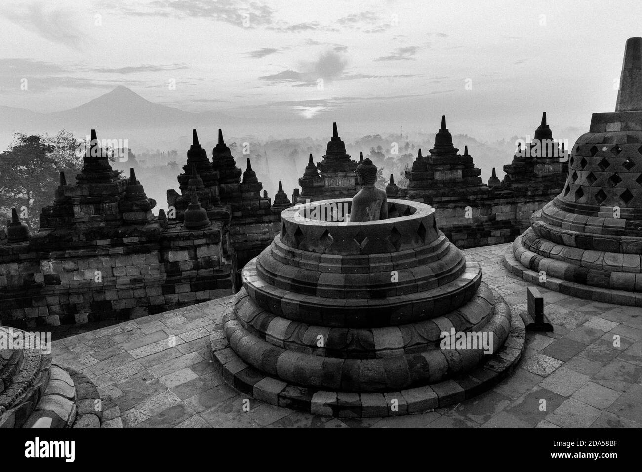 Borobudur Temple in Indonesia at sunrise Stock Photo - Alamy