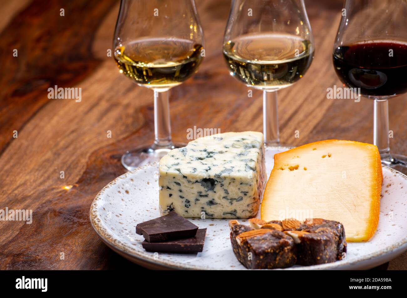 Tasting and pairing of different cheeses with strong alcoholic drinks ...