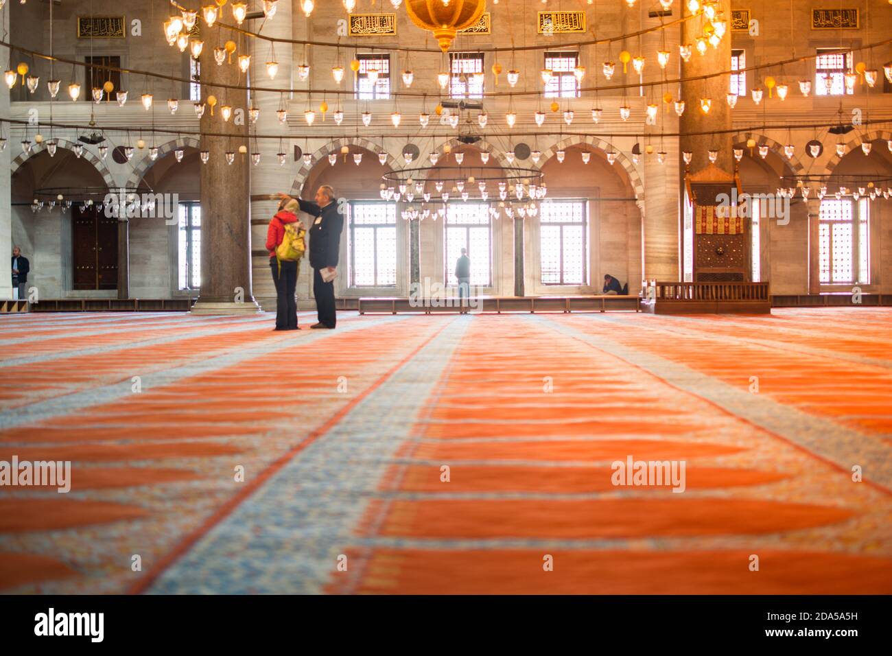 Interior of Ottoman style mosque with a huge pillars and arches Stock ...