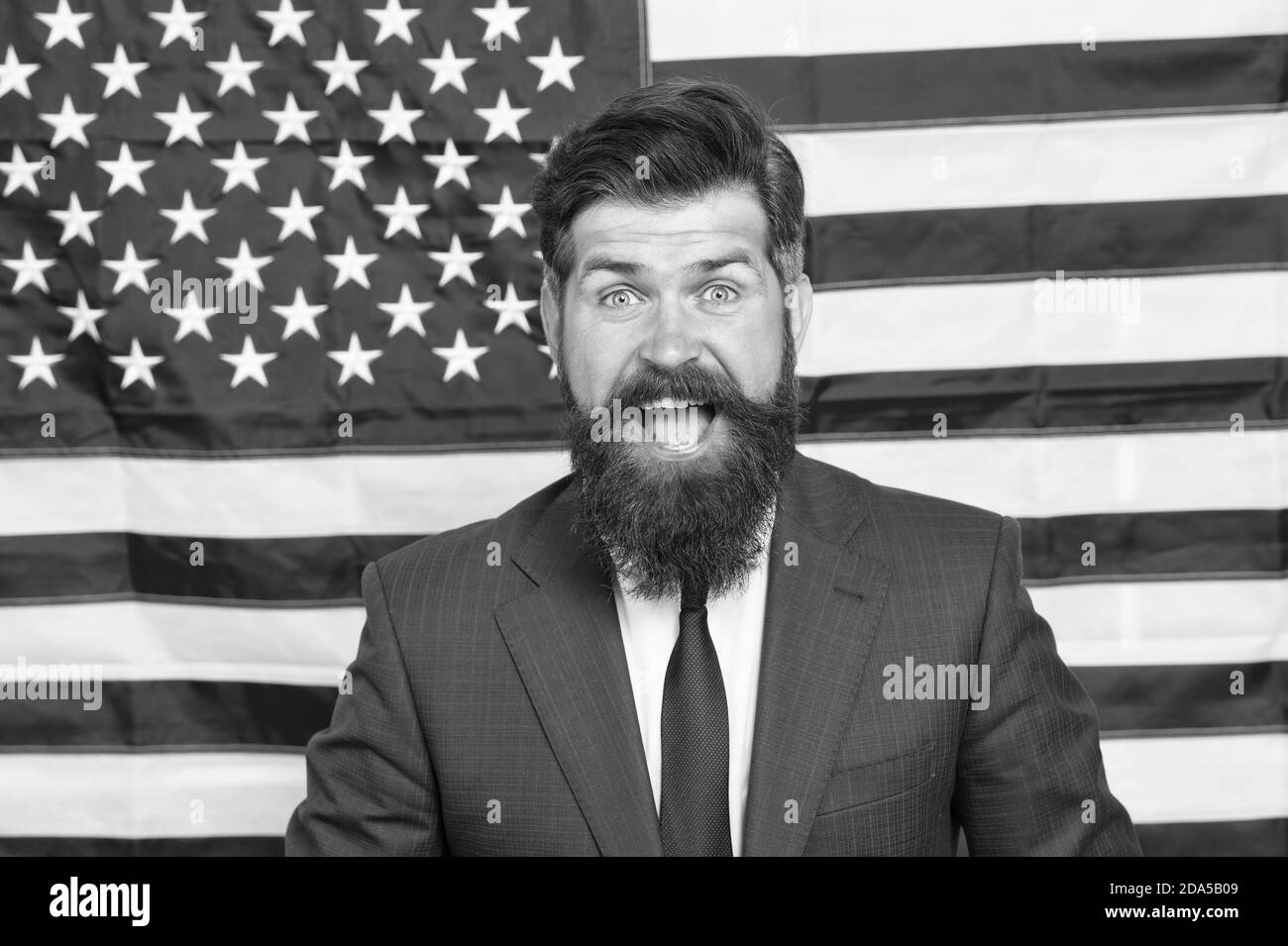 Fourth Of July United States Independence Day. man Celebrate at Flag ...