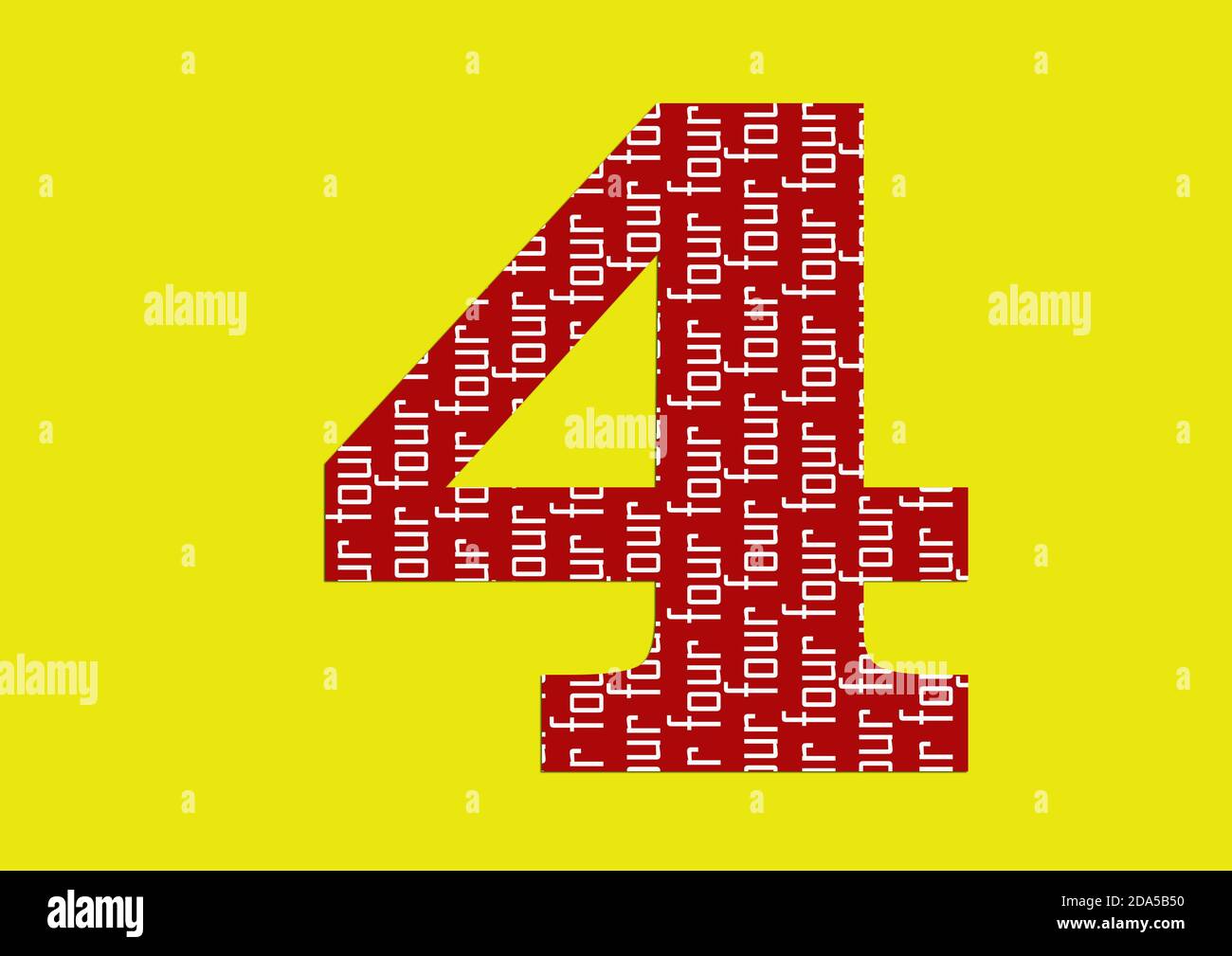 Number in number four fun design for decoration Stock Photo - Alamy