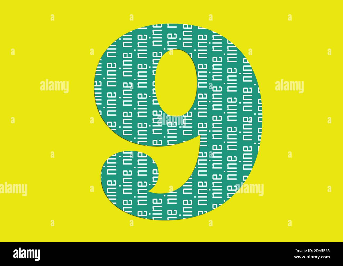 Number in number nine fun design for decoration Stock Photo - Alamy