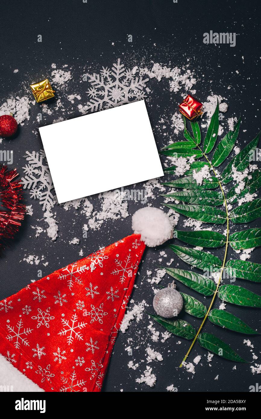 christmas card with christmas decorations Stock Photo - Alamy