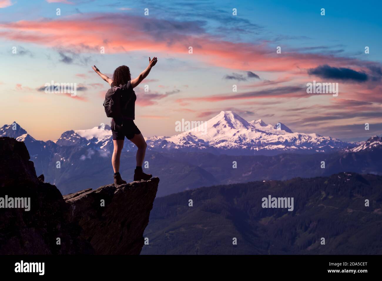 Adventurous Person Hiking in the Canadian Mountains Stock Photo - Alamy