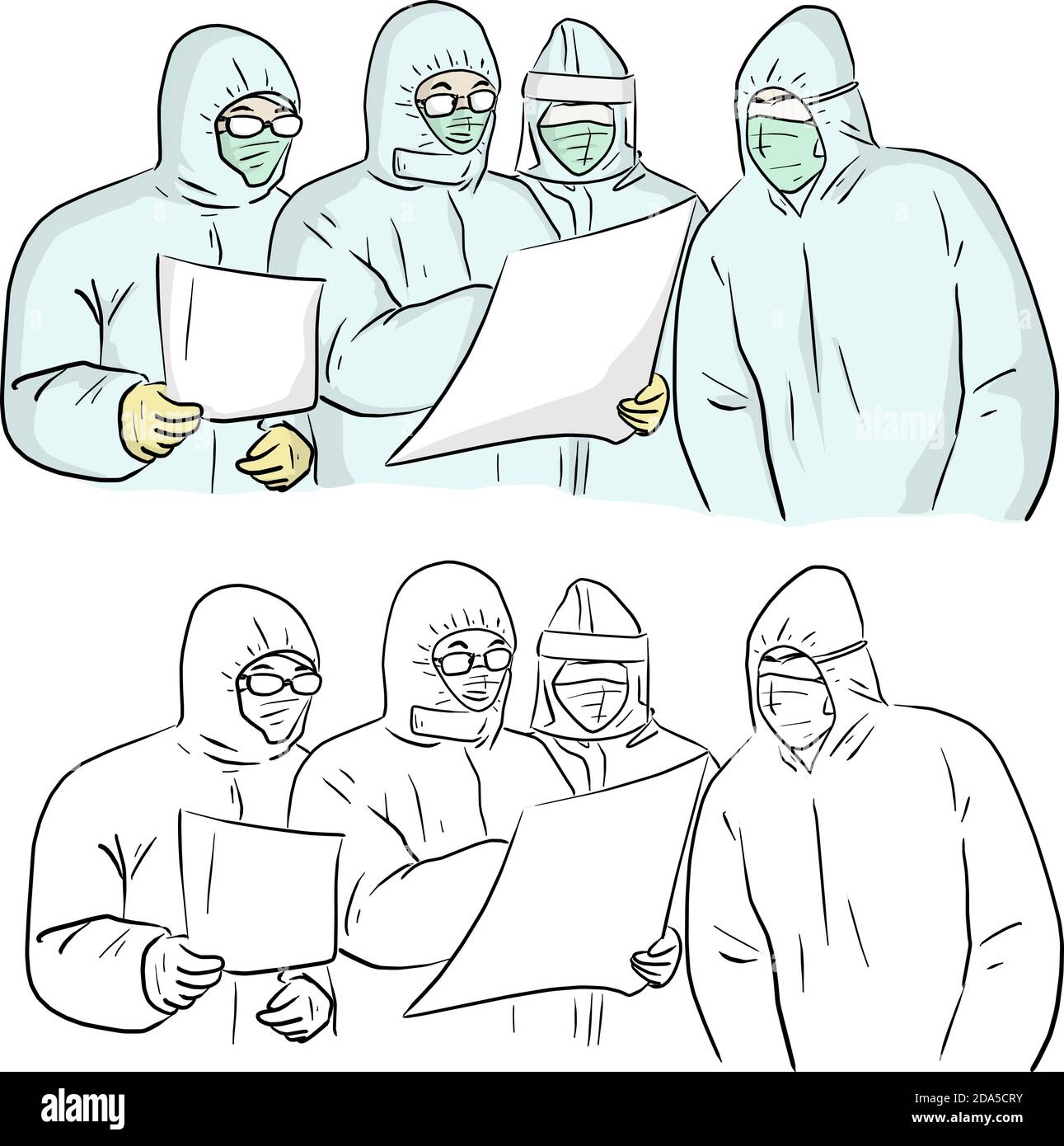 doctor in ppe suit holding corona or covid-19 virus laboratory report ...