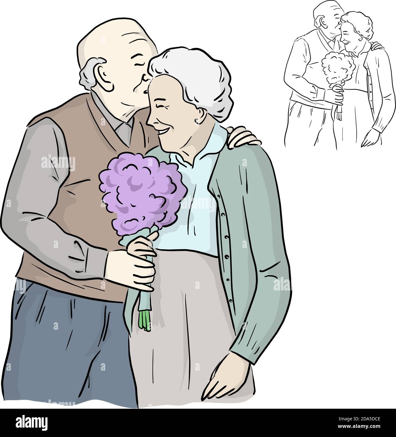 Grandma old woman hand drawn illustration hi-res stock photography and ...