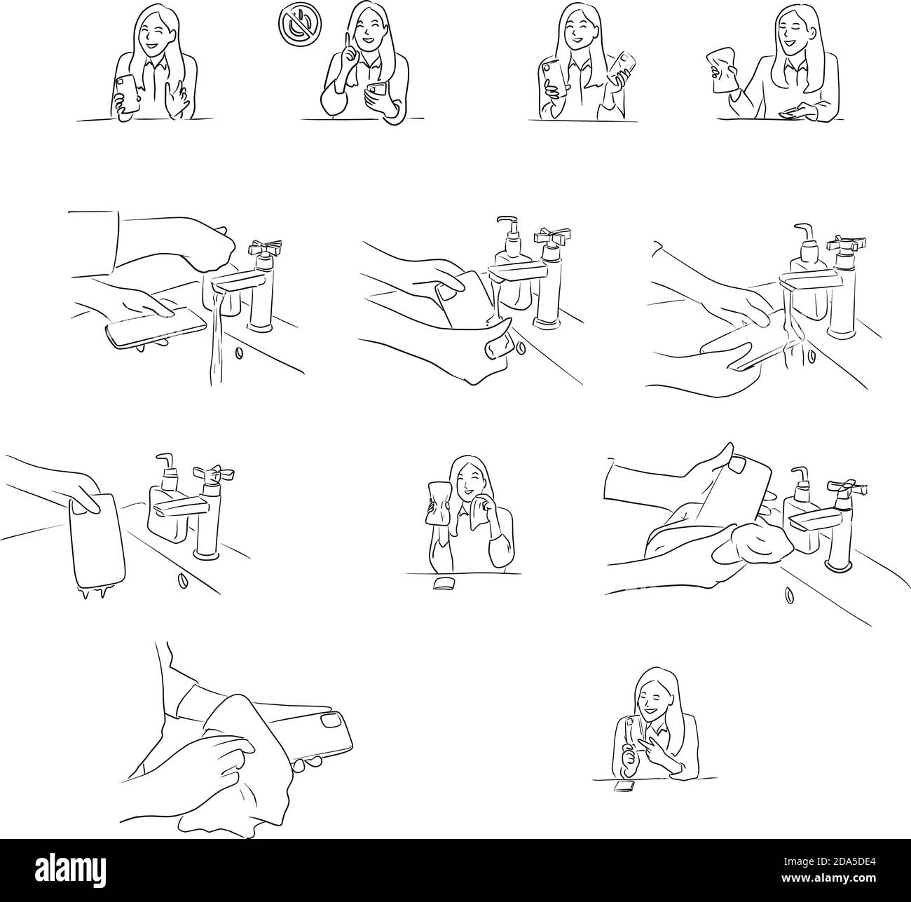 Cleaning steps illustration hi-res stock photography and images - Alamy