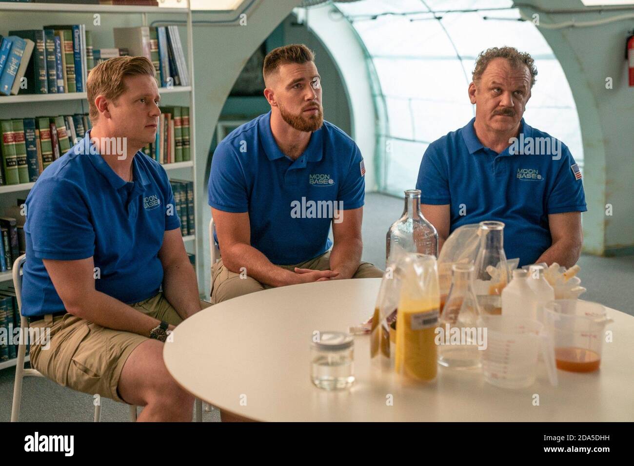 MOONBASE 8, from left: Tim Heidecker, Travis Kelce, John C. Reilly, Dry , (Season 1, ep. 101 ...