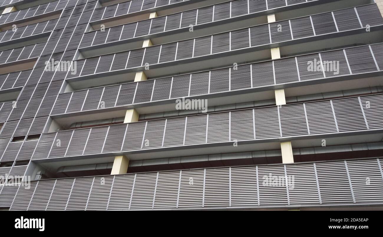 wall of multistorey parking building, urban architectural texture of ...