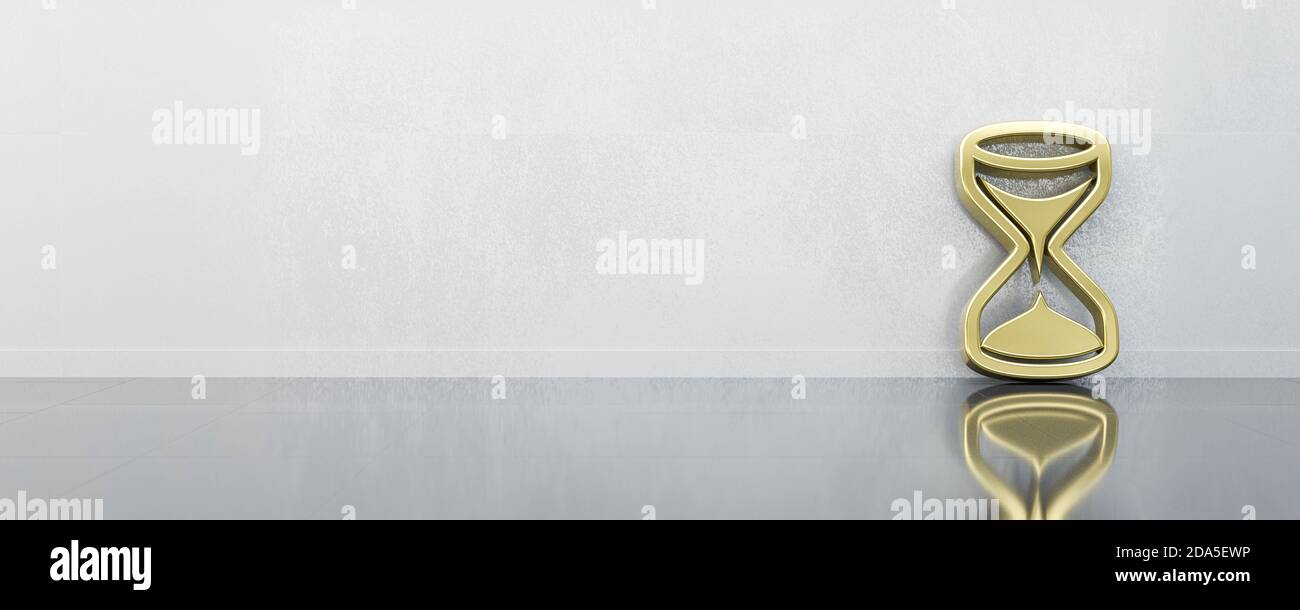 hourglass symbol sand clock waiting time concept 3d render illustration ...