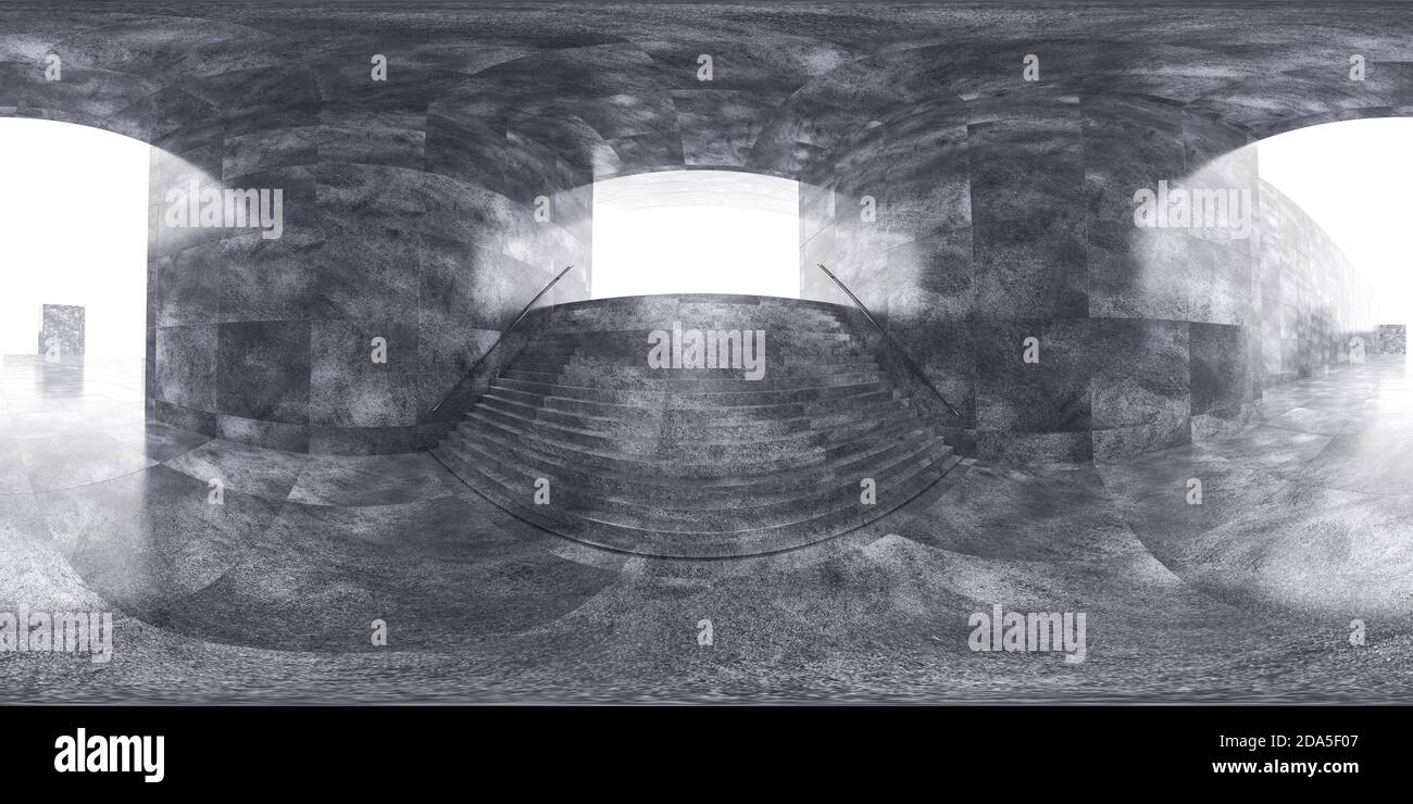 The 360 degrees picture of modern architecture marble stone design 3d ...