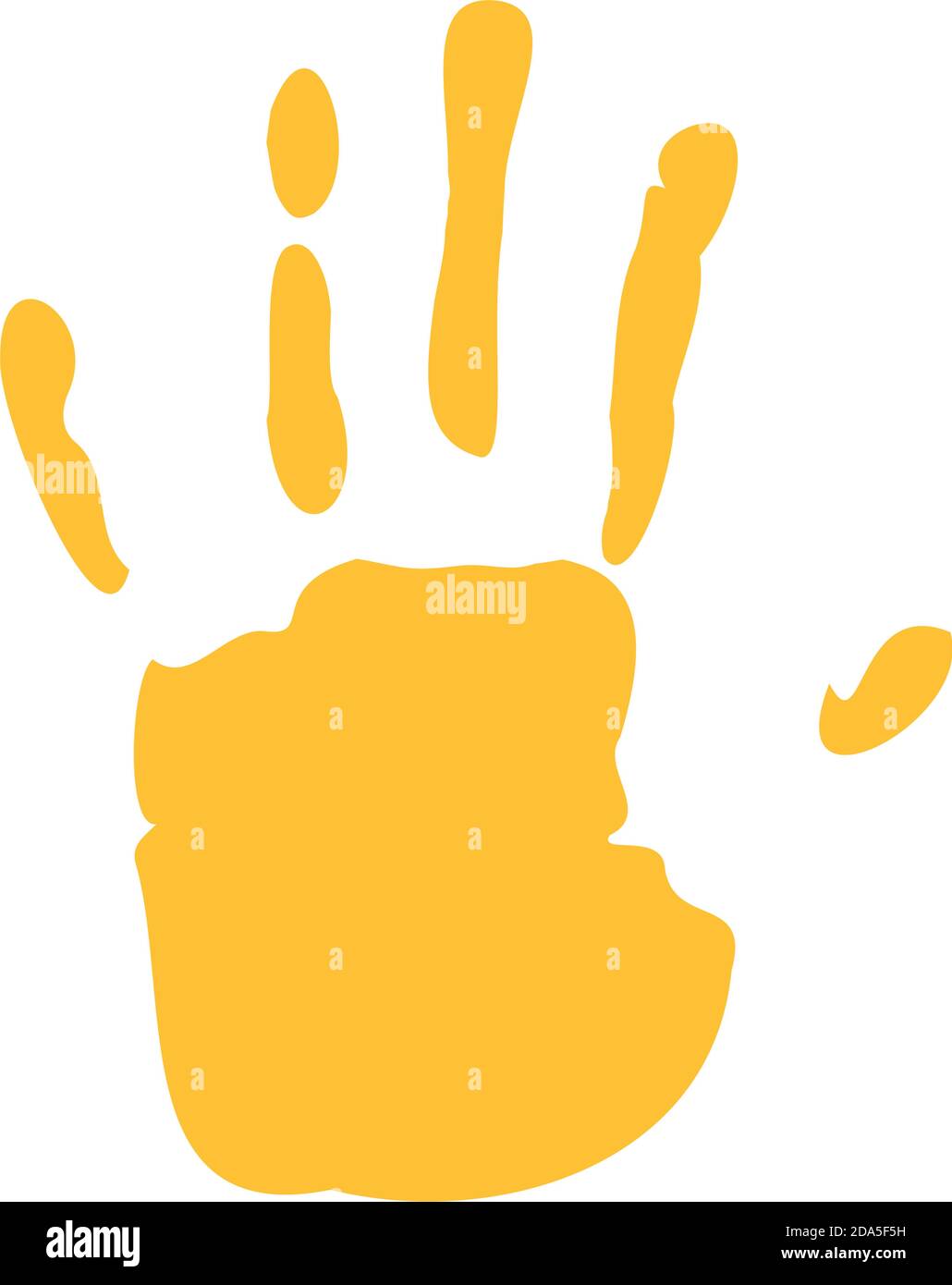 hand print paint color yellow vector illustration design Stock Vector ...