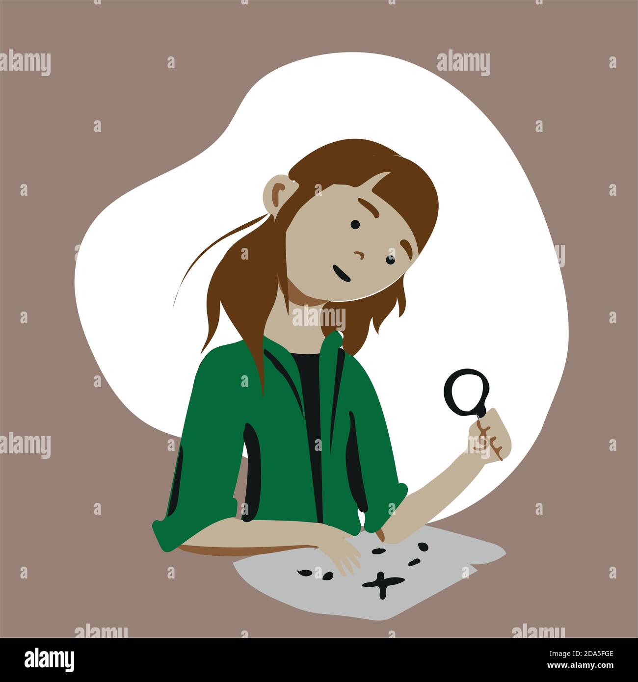 Female explorer or historian using a map Stock Vector Image & Art - Alamy