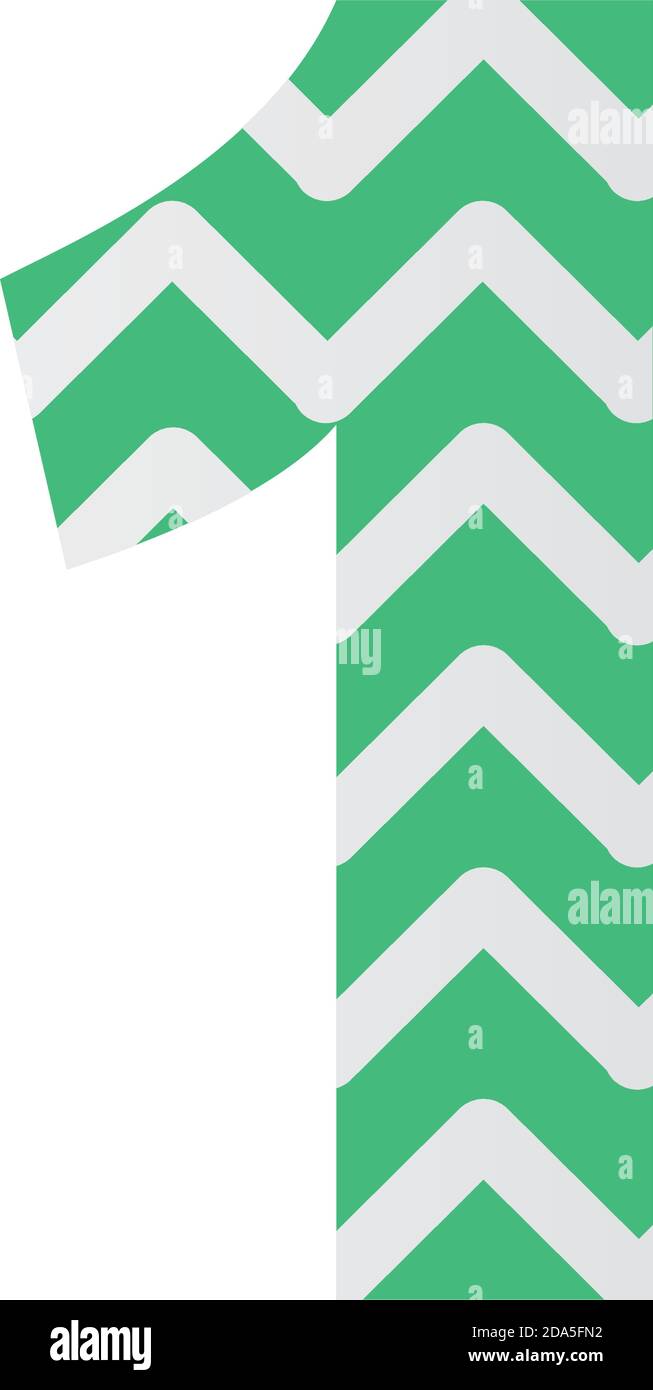 christmas number one decoration with stripes vector illustration design ...