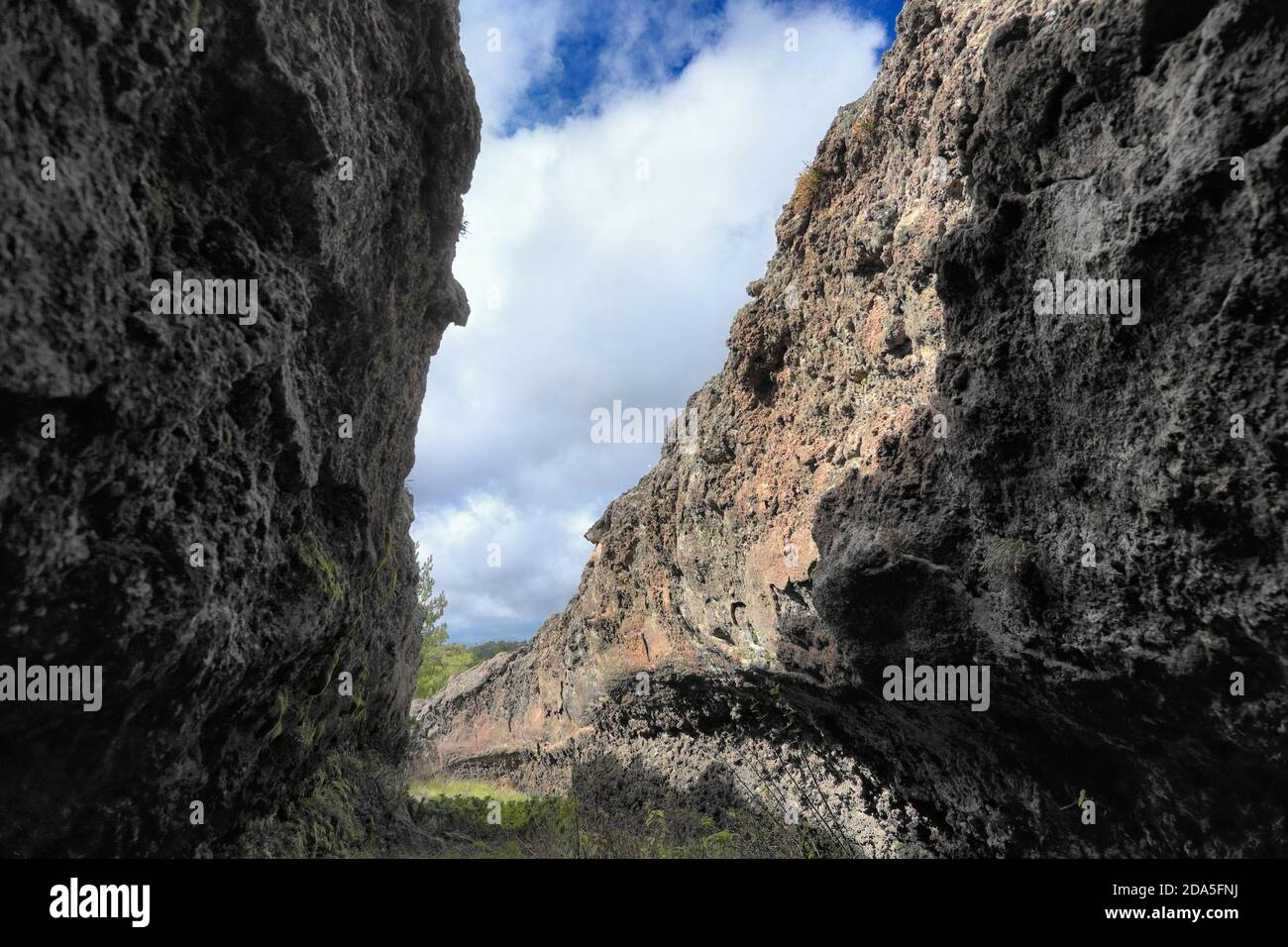 lava tube is natural conduit formed by flowing lava in Etna Park ...