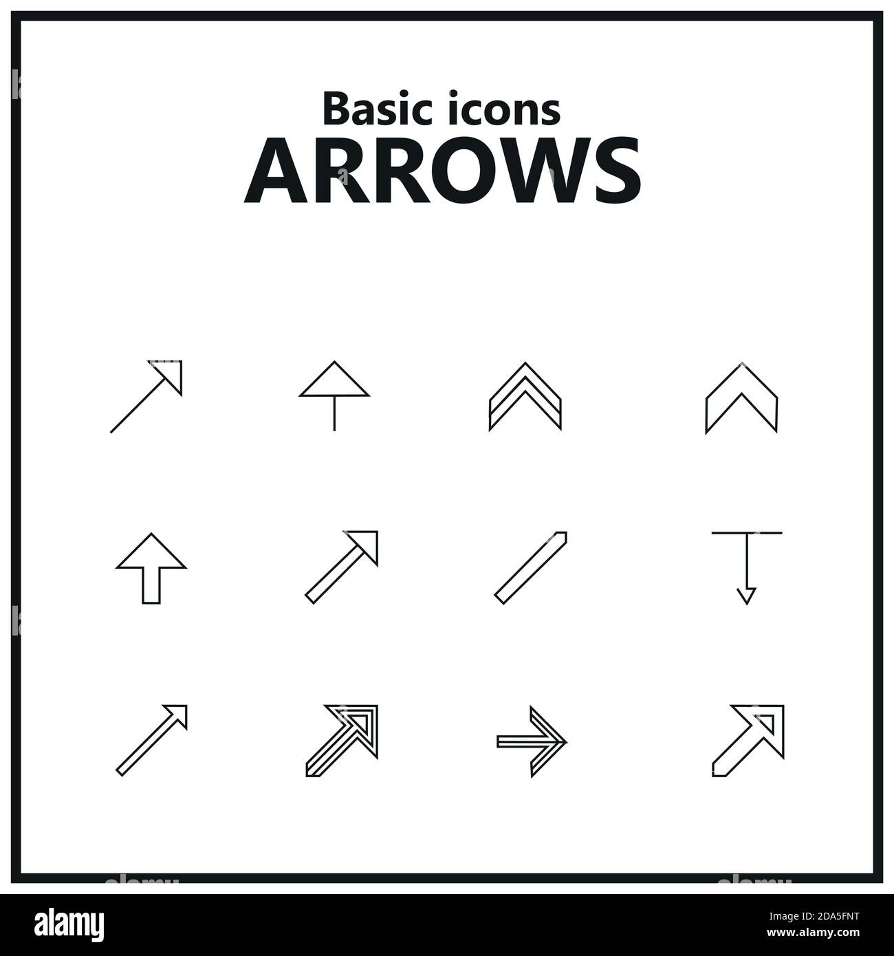 Arrows, editable vector icons pack of minimalist and geometric Stock ...