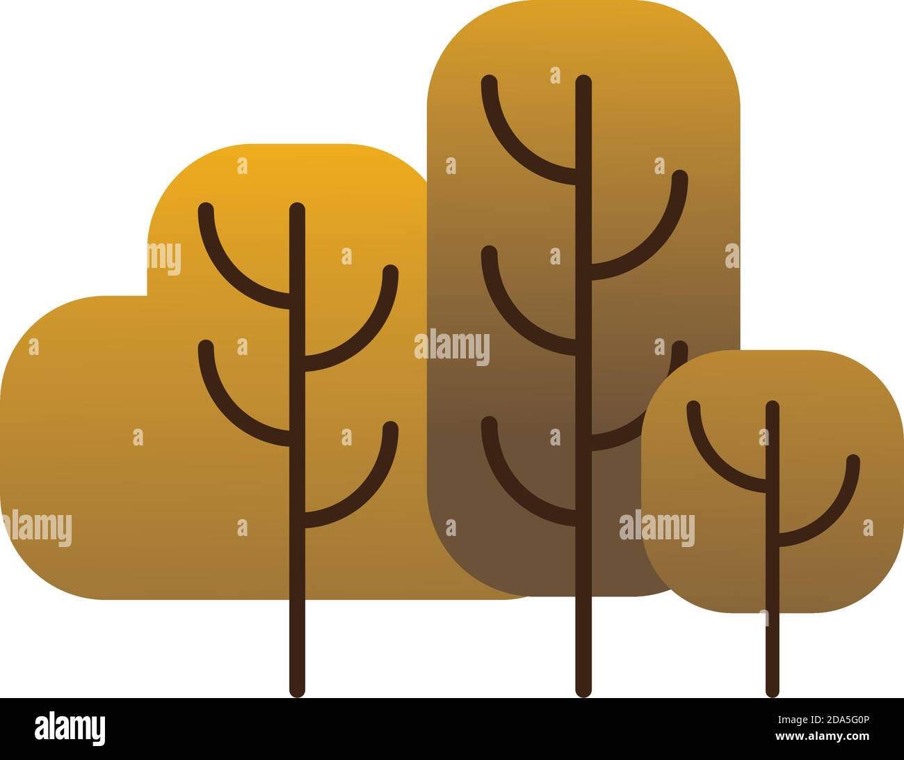 yellow trees plants forest isolated icons vector illustration design ...