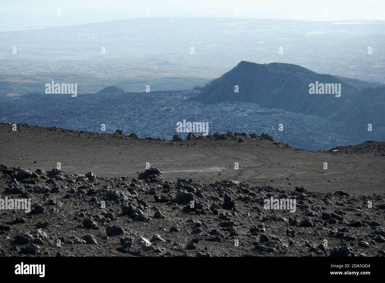 high altitude landscape Bove Valley and Schiena Dell'Asino Ridge in ...