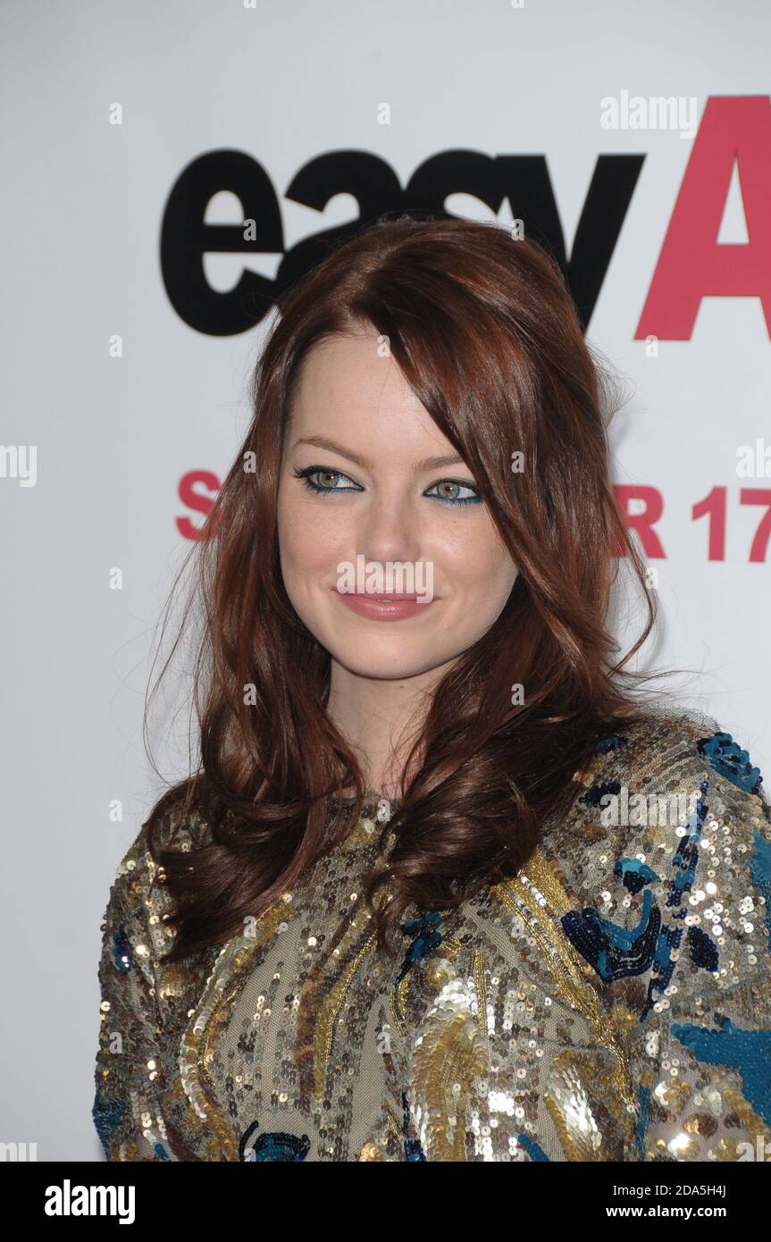Emma Stone and husband Bodhi Elfman at Premiere "Easy-A" held at ...