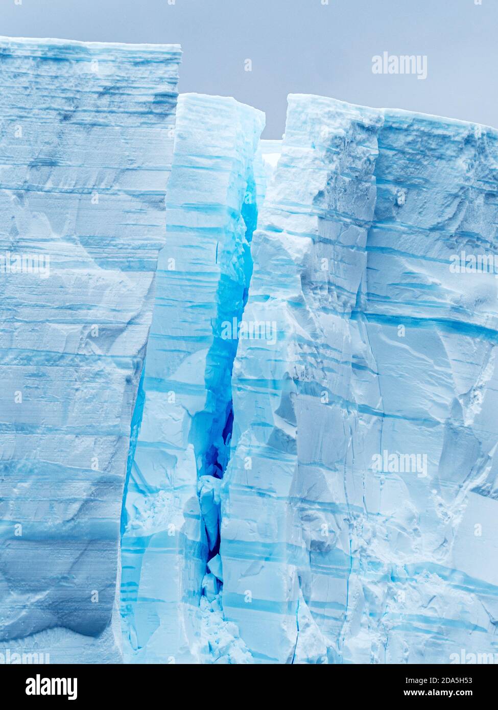 A huge tabular iceberg grounded near Point Wild, Elephant Island ...