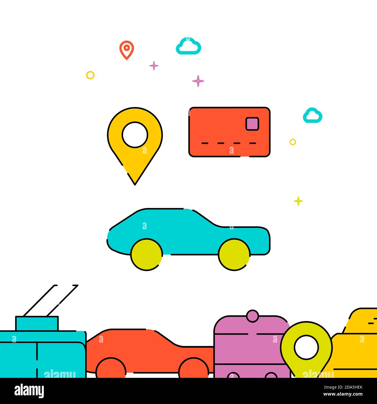 Rental car filled line icon, simple illustration Stock Vector Image ...