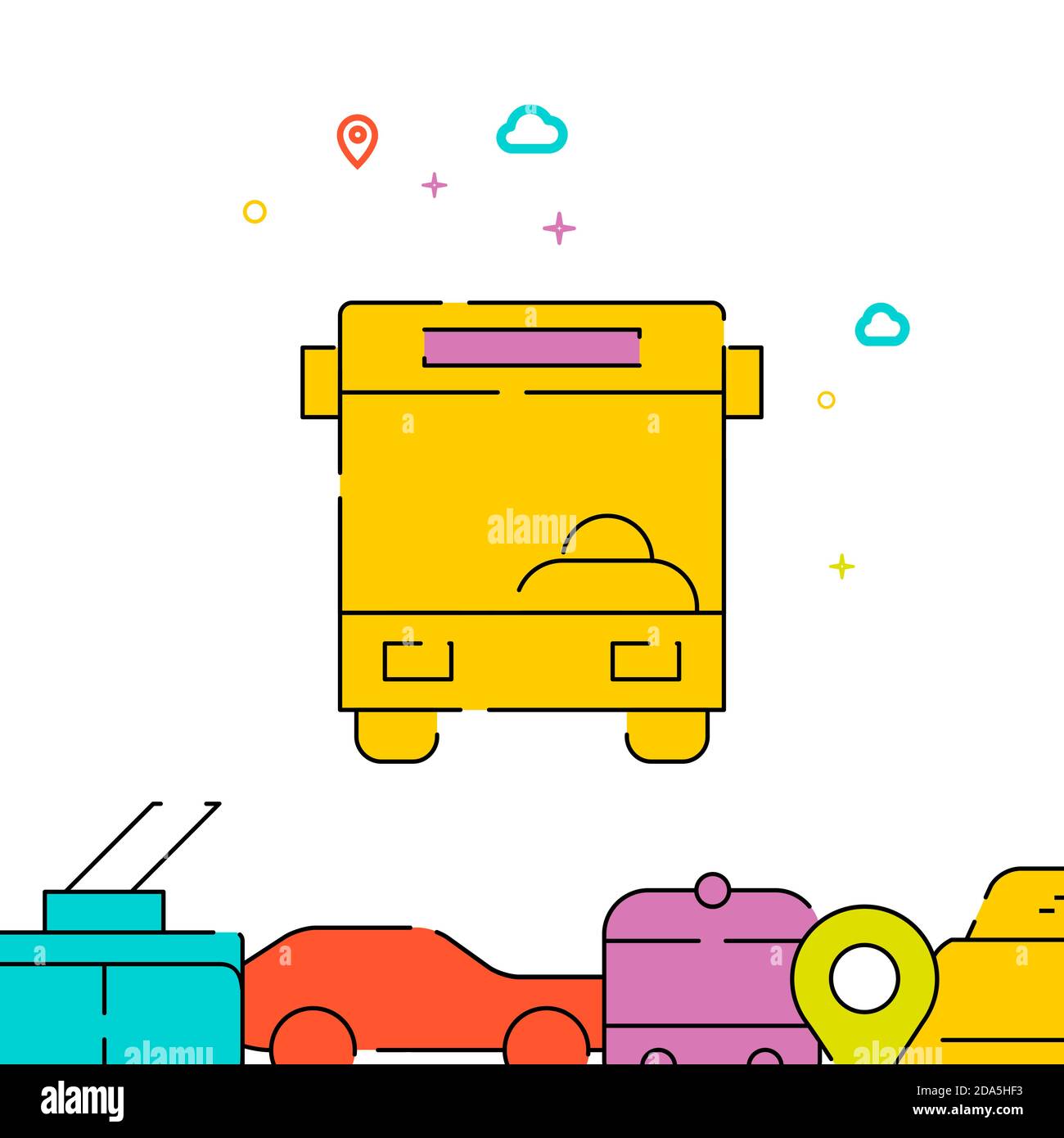 Bus front view Stock Vector Images - Alamy