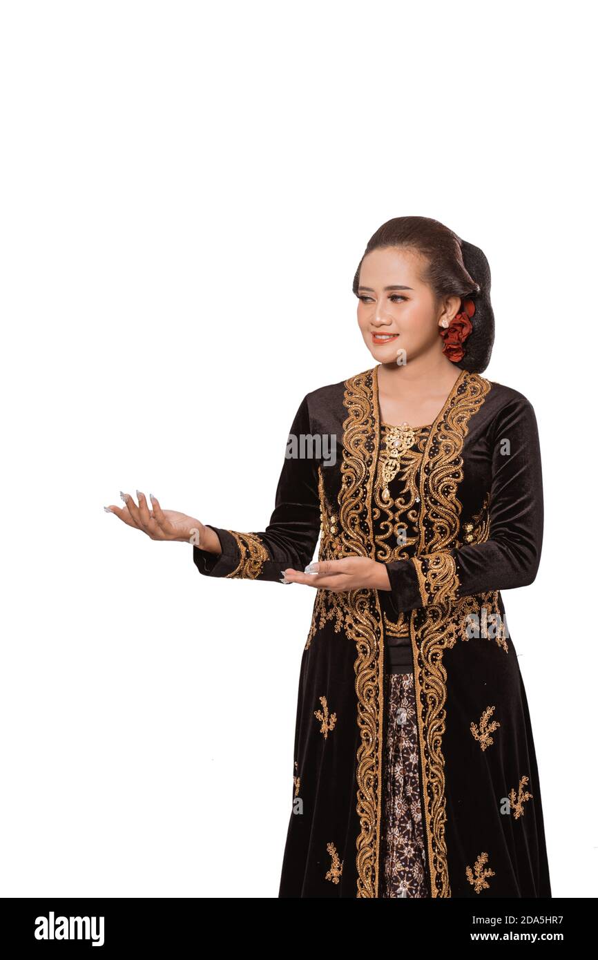 A portrait of a costume traditional Javanese woman. Showing copy space ...