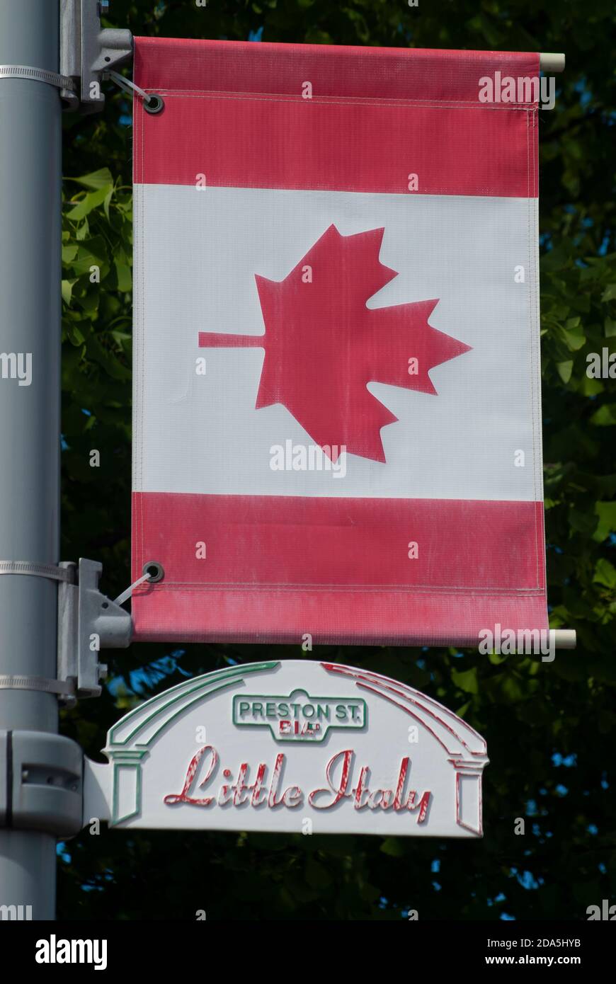 Little Italy with Canadian and Italian Flags, Preston Street, Ottawa ...