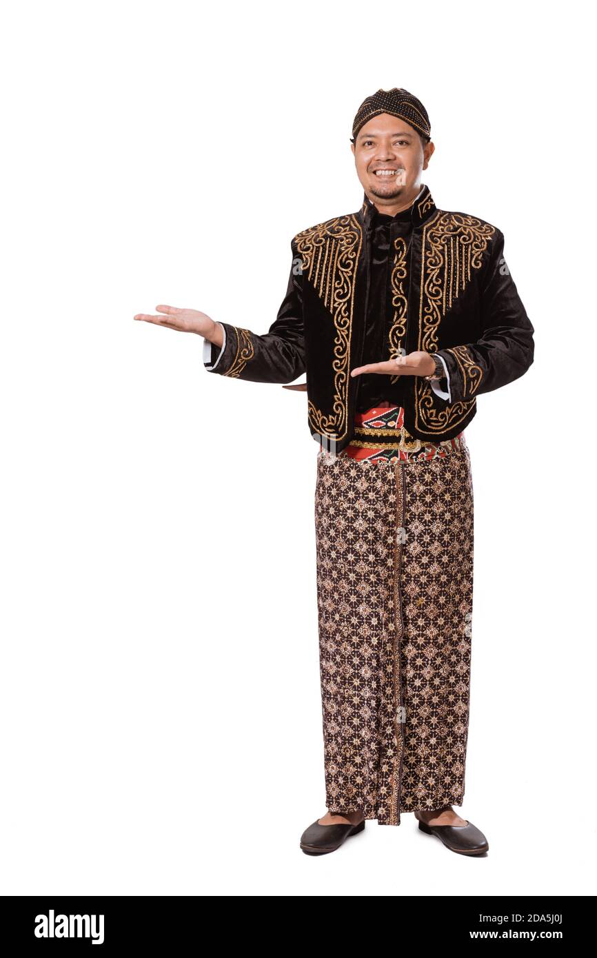 A portrait of a costume traditional Javanese man. Showing copy space ...