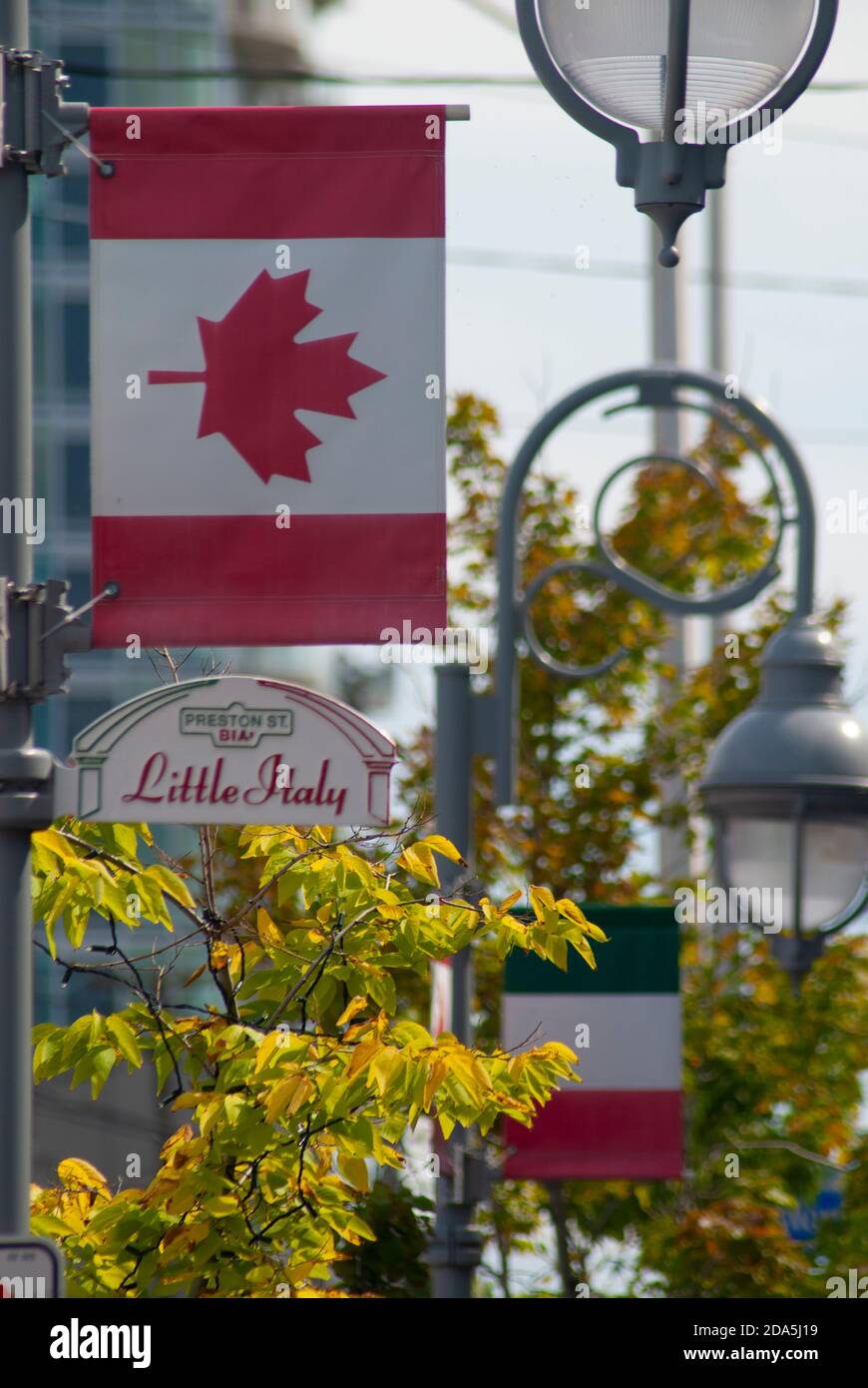 Little Italy with Canadian and Italian Flags, Preston Street, Ottawa ...