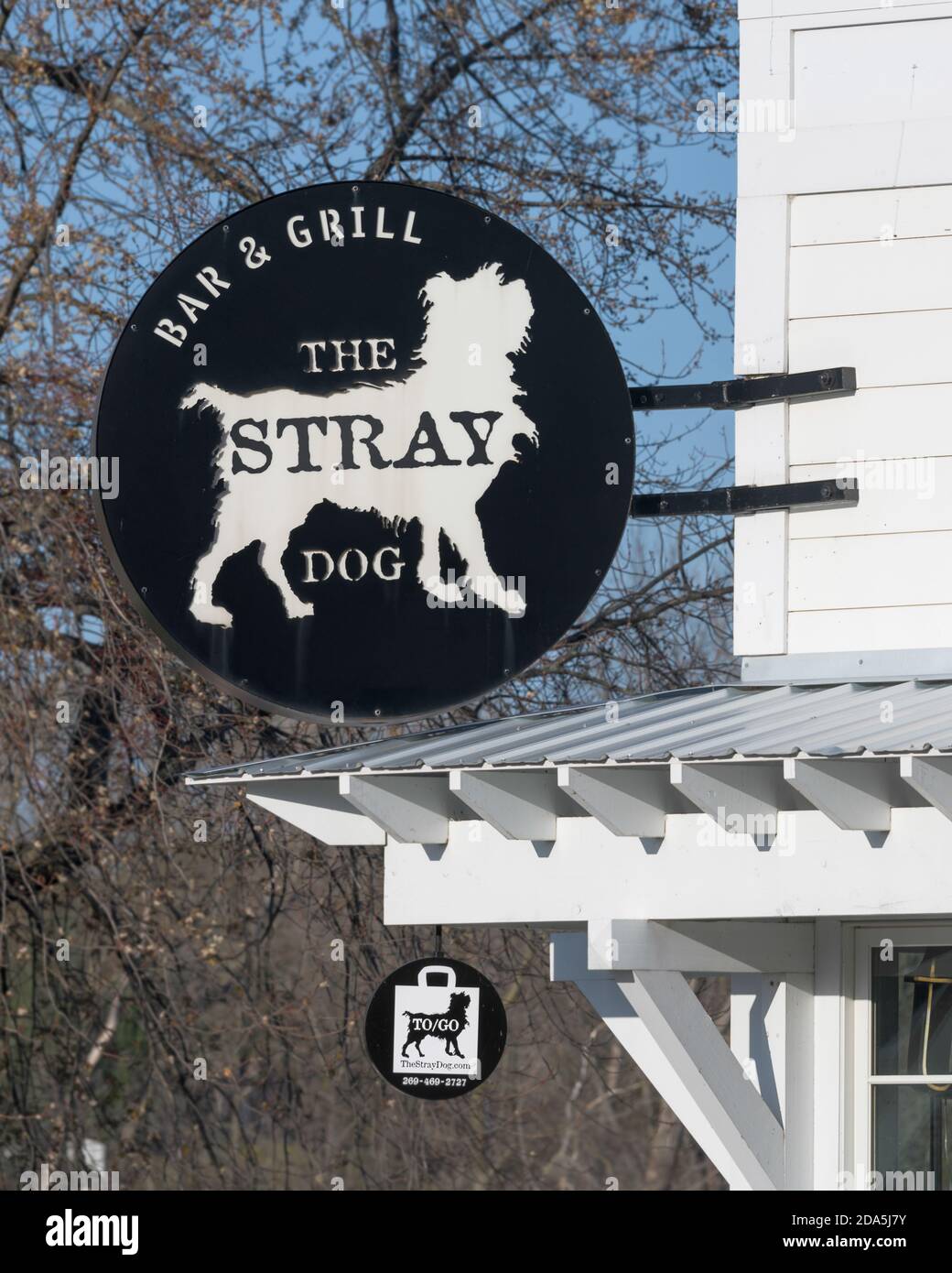 Sign outside The Stray Dog Bar & Grill at 245 N Whittaker Street in New ...