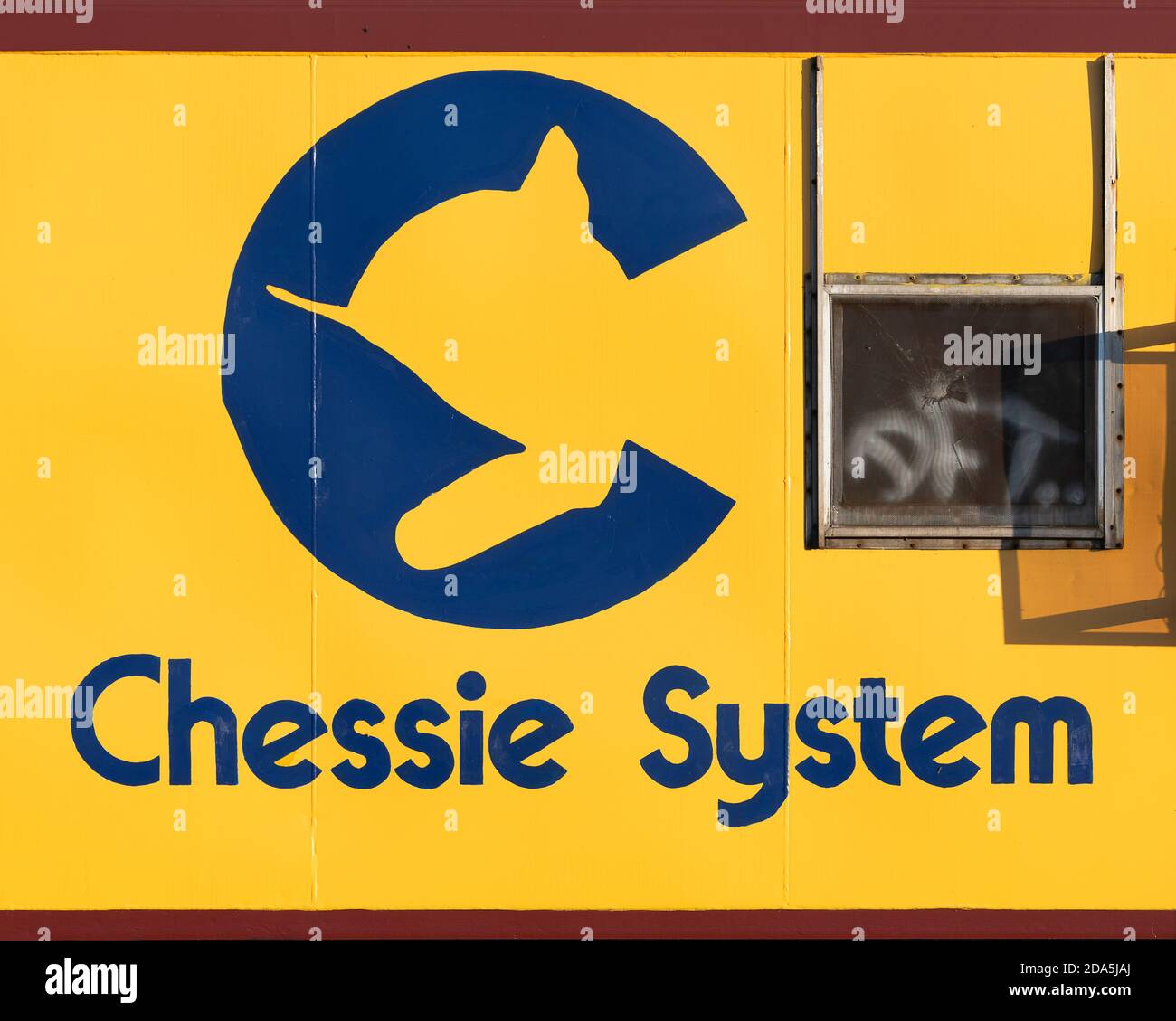 Chessie System symbol and logo on the side of a vintage railroad train ...