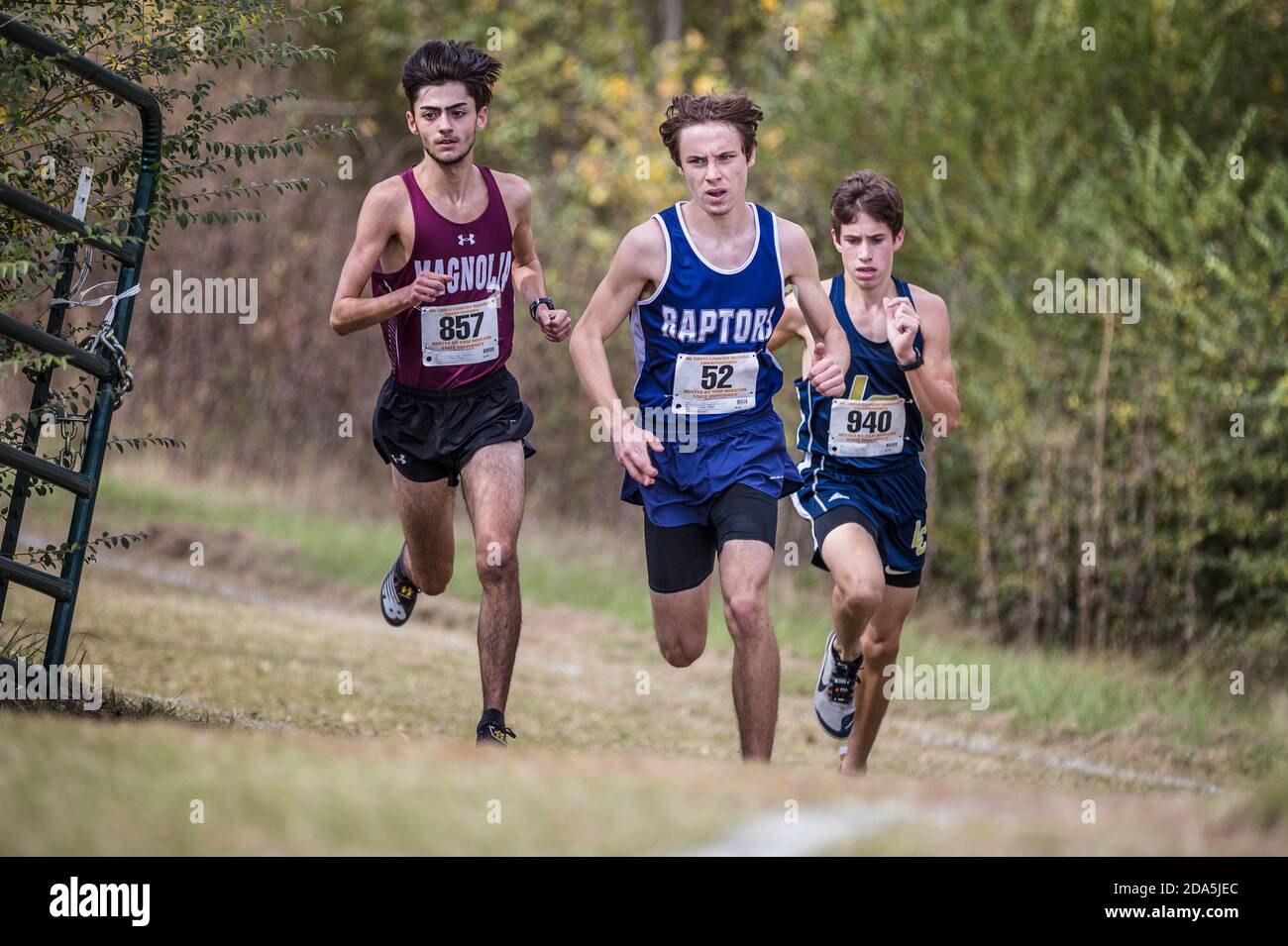 Huntsville, Texas, USA. 9th Nov, 2020. From left, Magnolia's Dylan ...