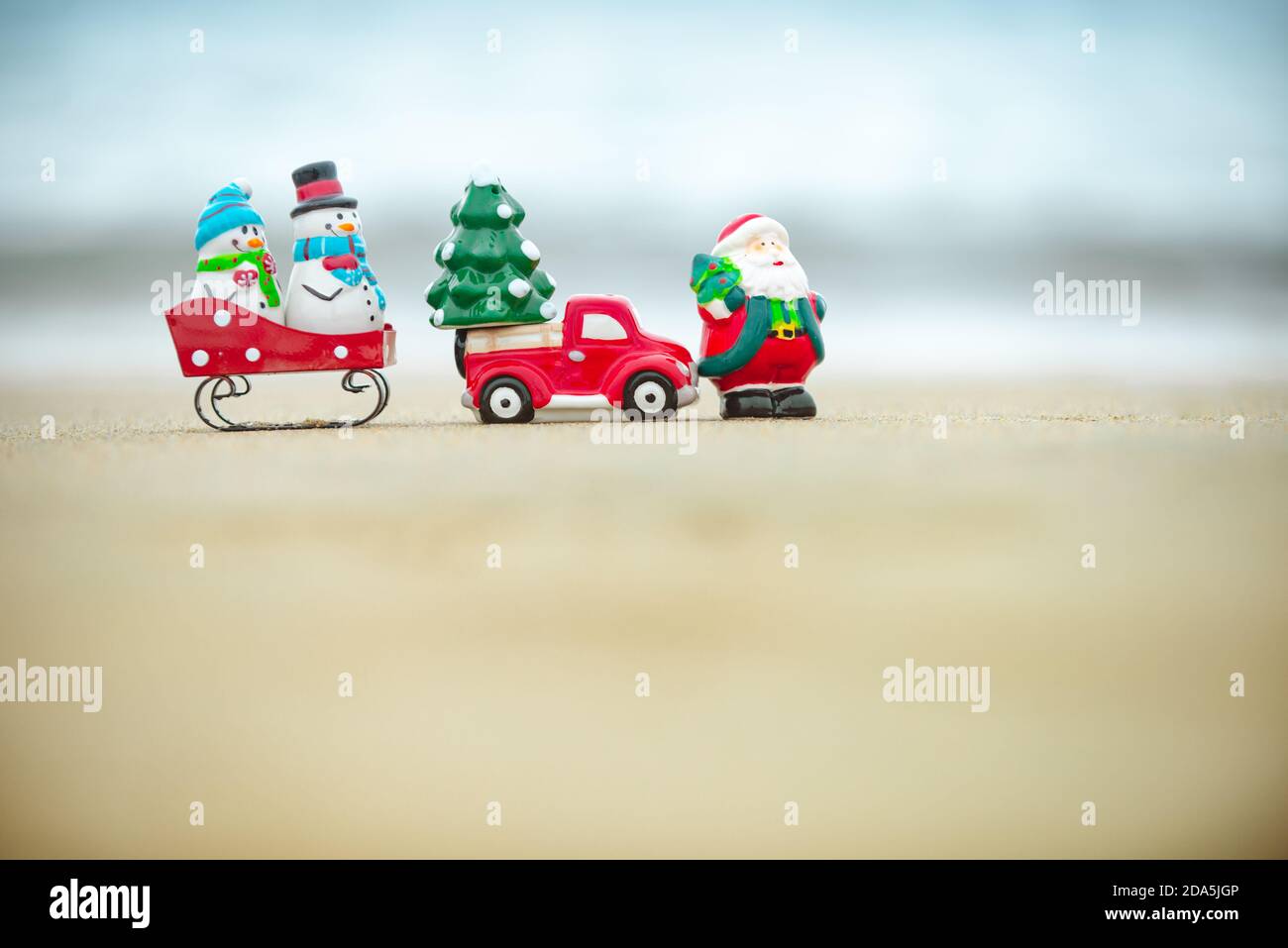 Christmas on summer sea background. Tropical paradise, ocean beach ...