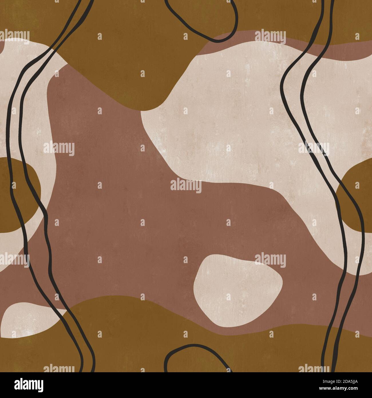 Seamless organic rounded curvy shapes naive design Stock Photo - Alamy