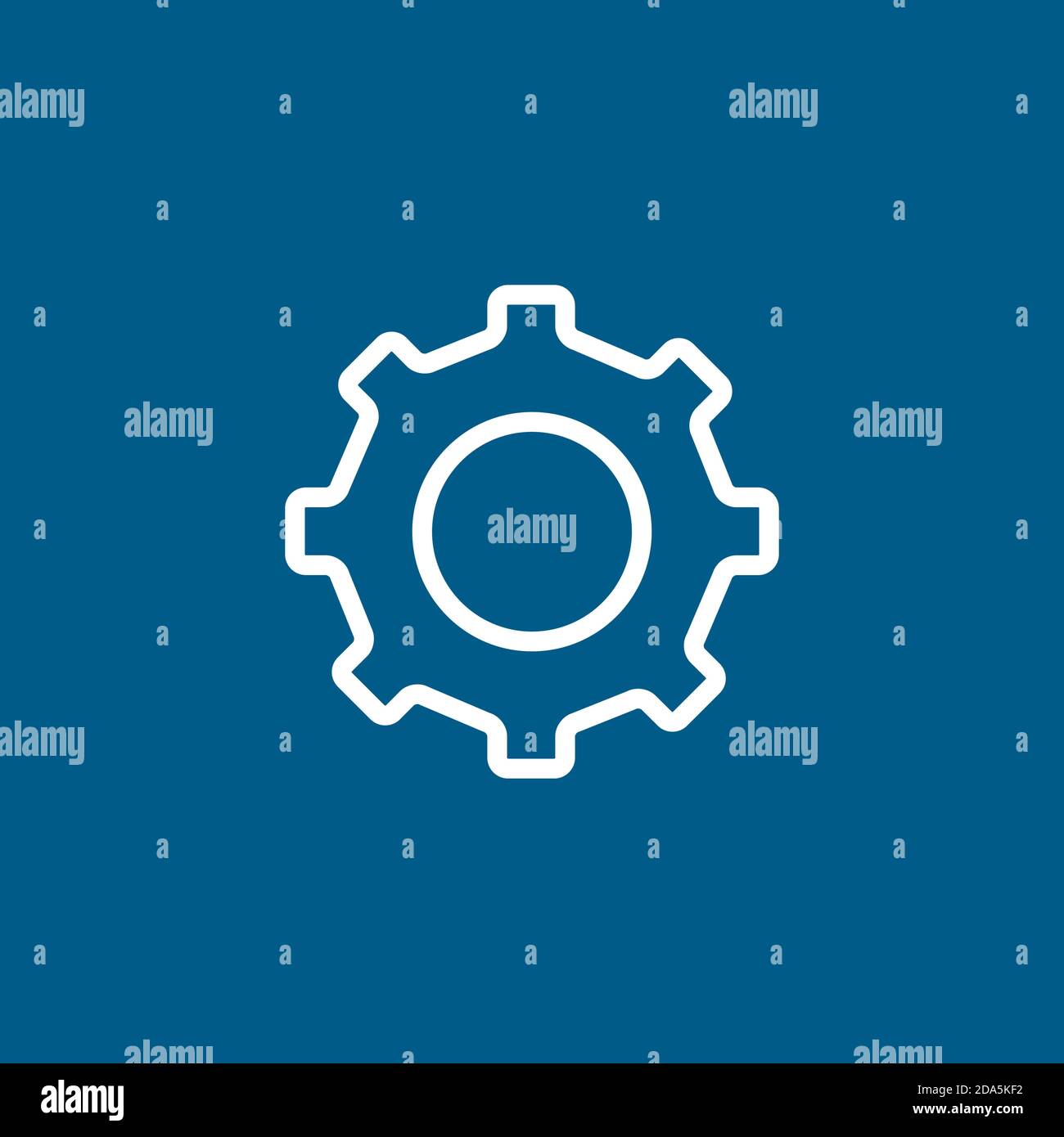 Gear Line Blue Icon On White Background. Blue Flat Style Vector ...