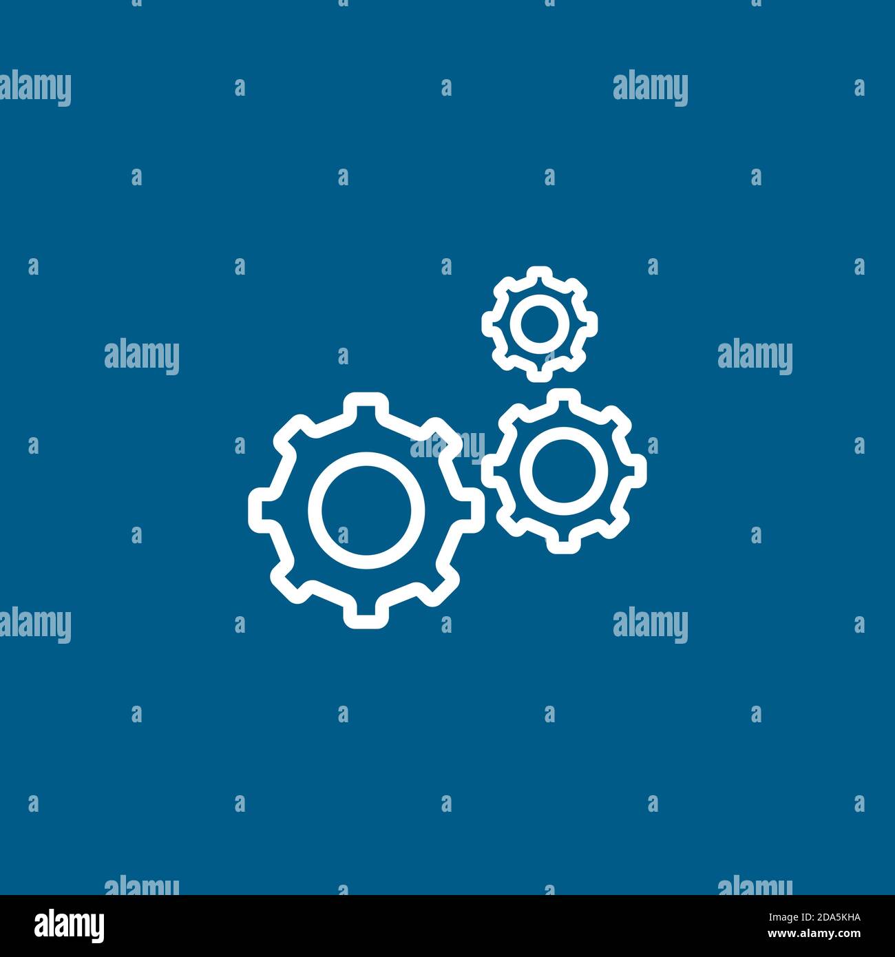 Gear Line Blue Icon On White Background. Blue Flat Style Vector ...
