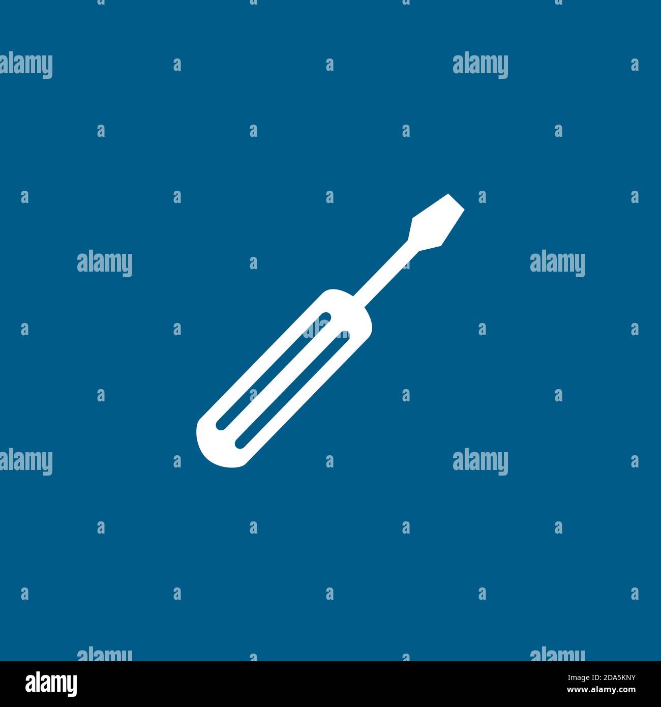 Screwdriver Blue Icon On White Background. Blue Flat Style Vector ...