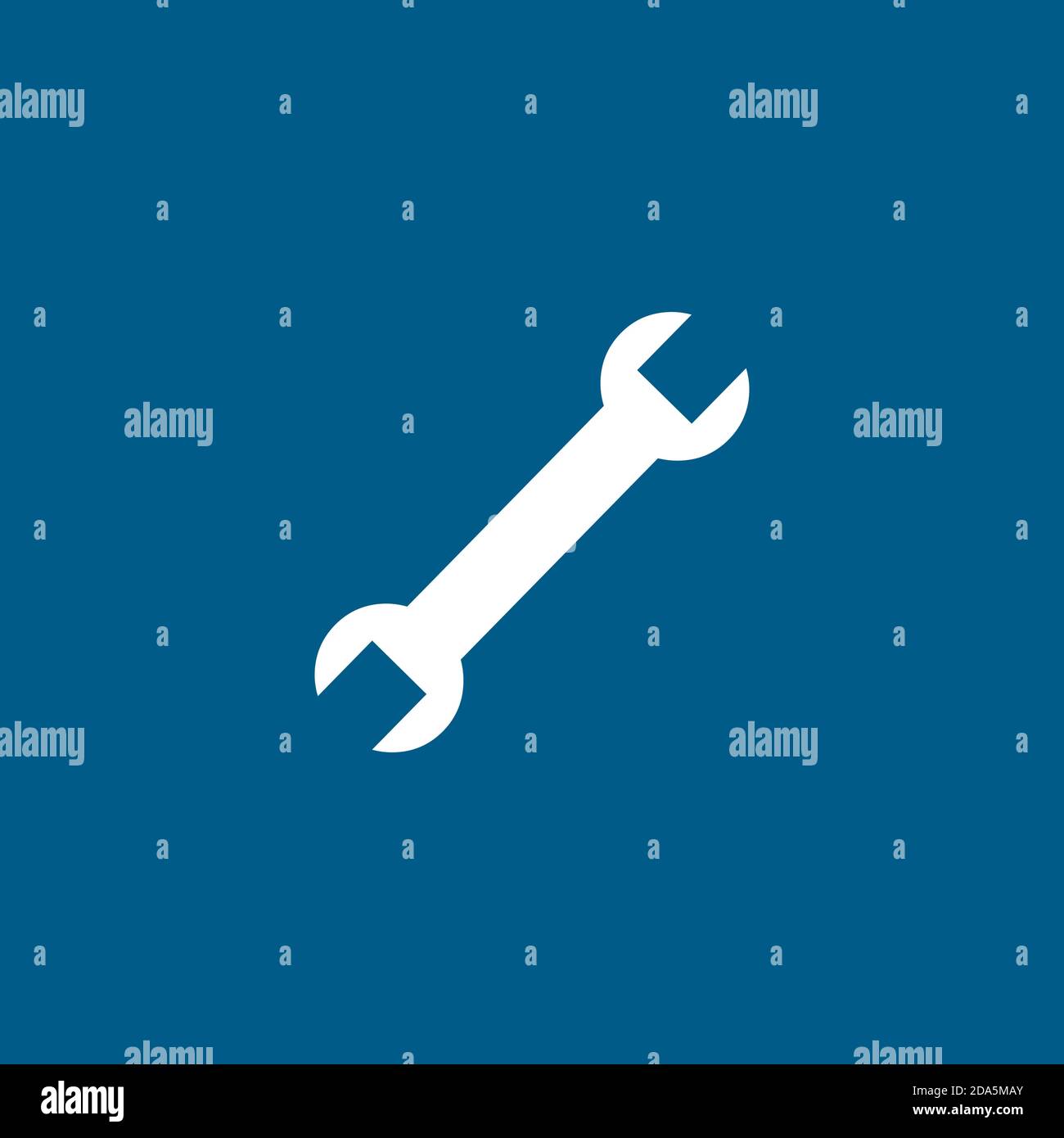 Wrench Blue Icon On White Background. Blue Flat Style Vector ...