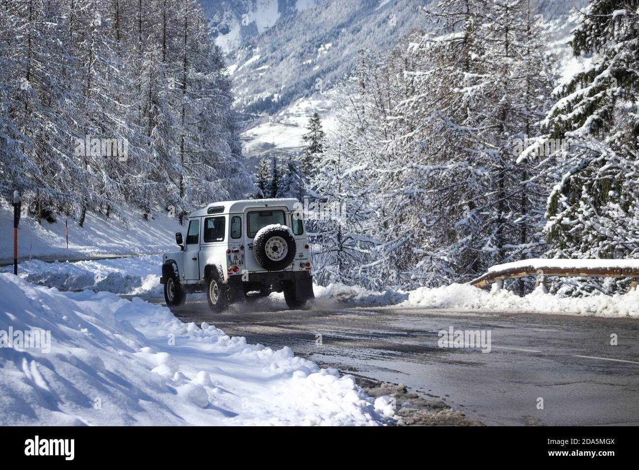 Winter in the Mountains. Beautiful alpine scenery from a forest walk in ...