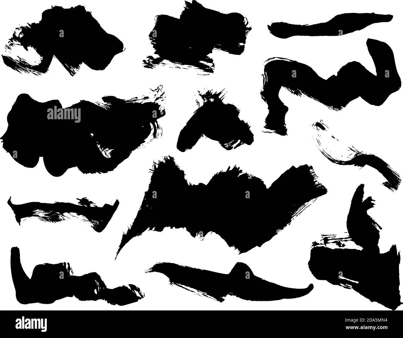 Vector black paint, hand drawn ink brush strokes Stock Vector Image ...